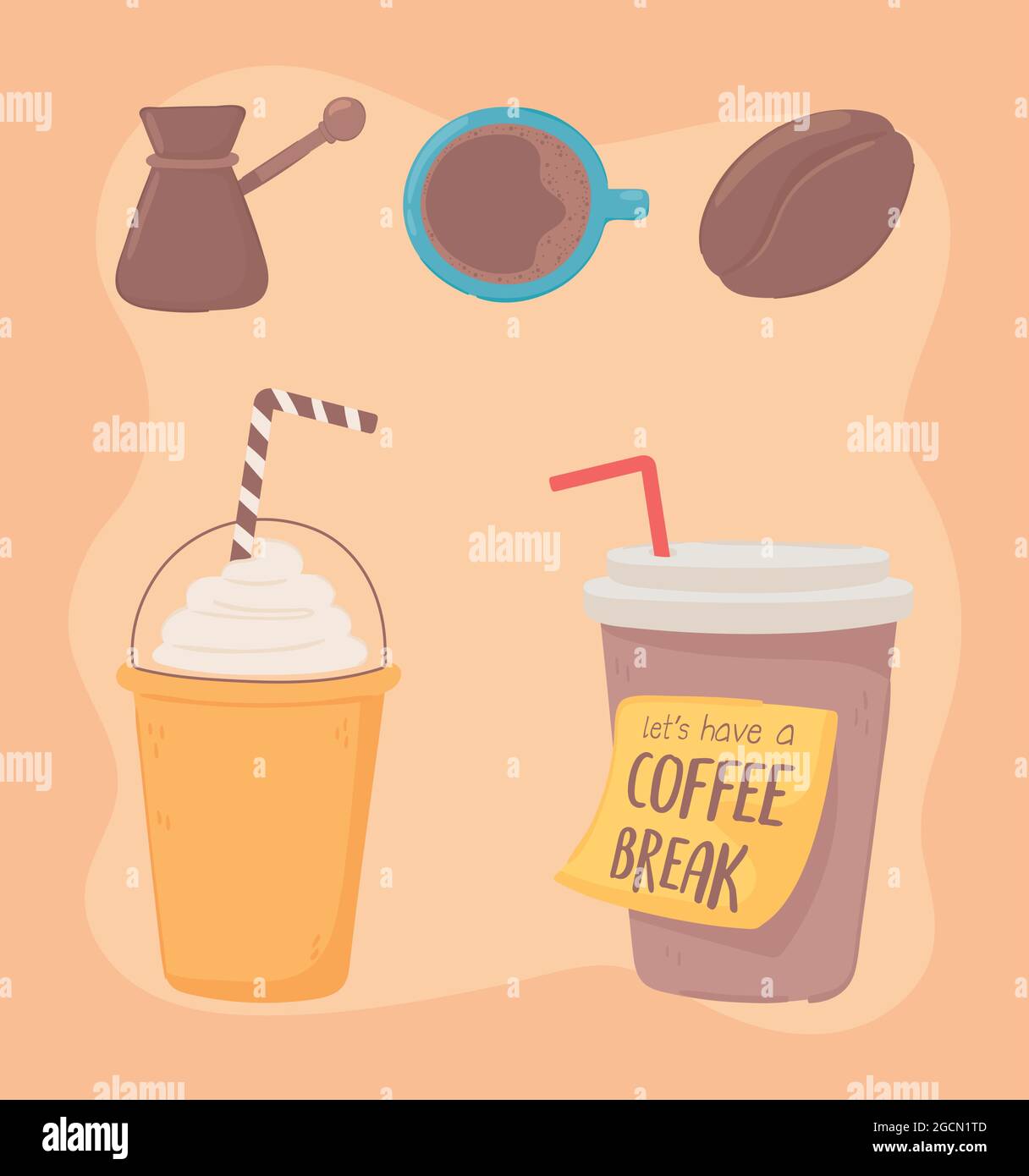 cartoon coffee break Stock Vector Image & Art - Alamy
