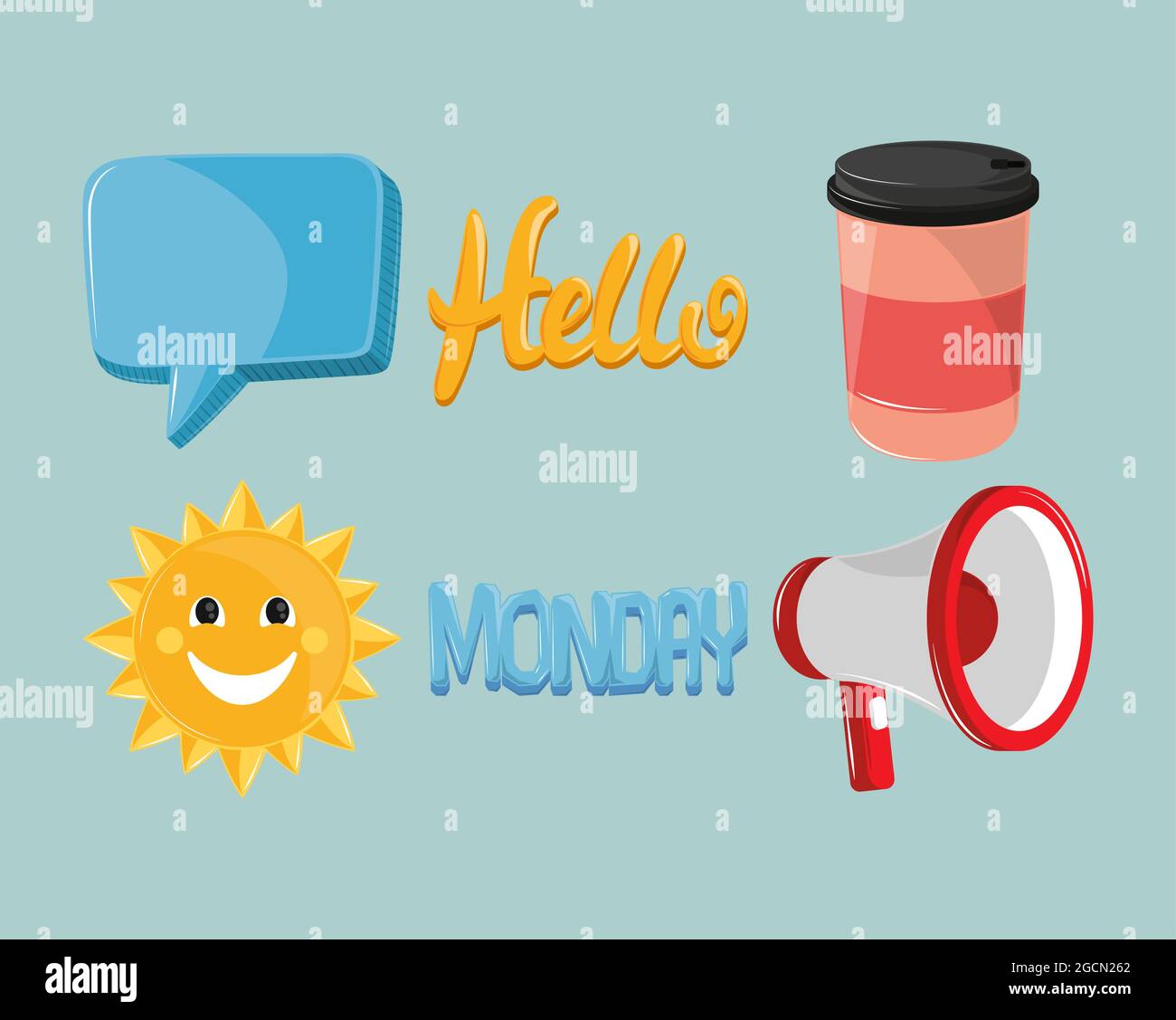 hello monday icons Stock Vector Image & Art - Alamy