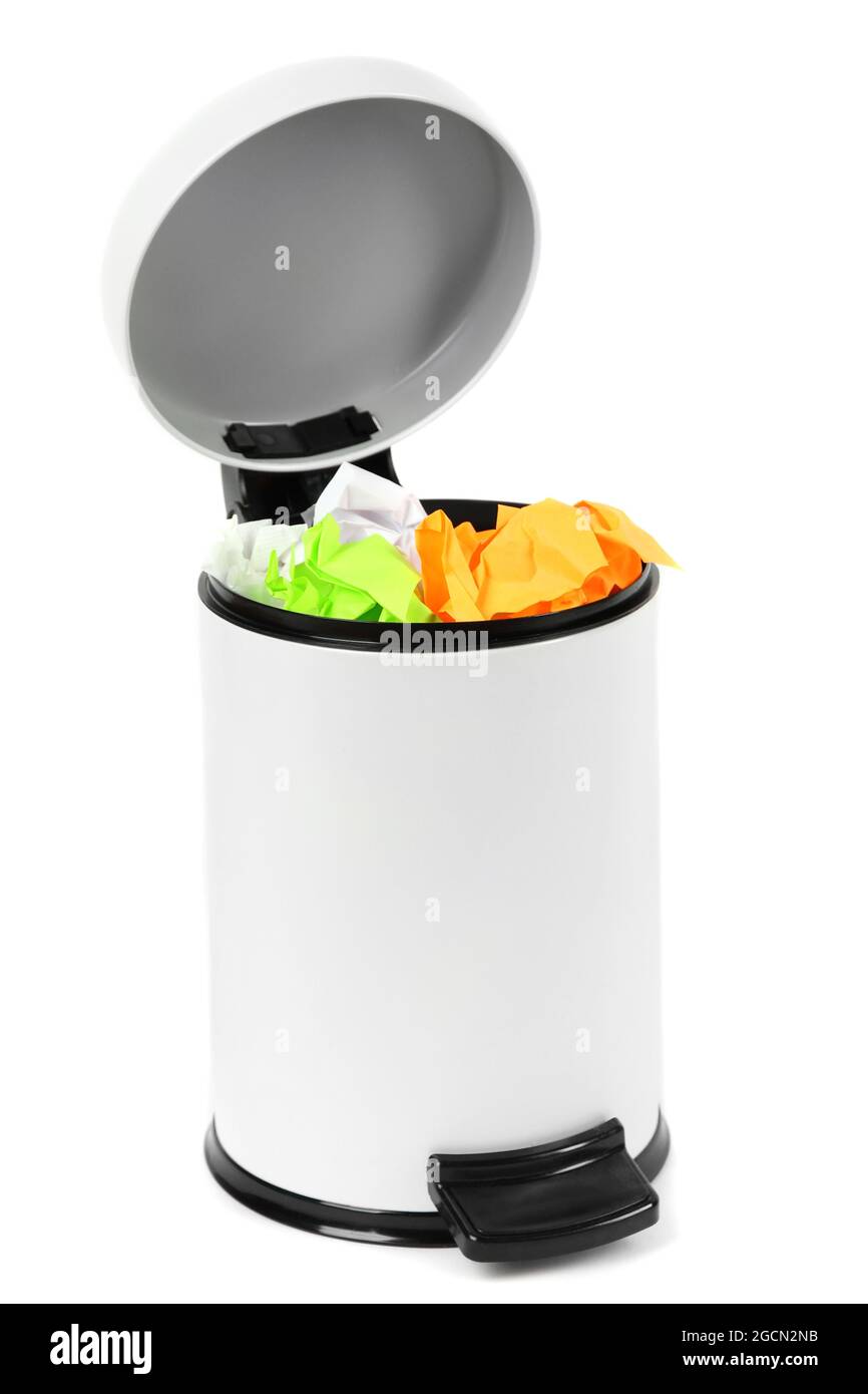 Garbage bin, isolated on white Stock Photo - Alamy
