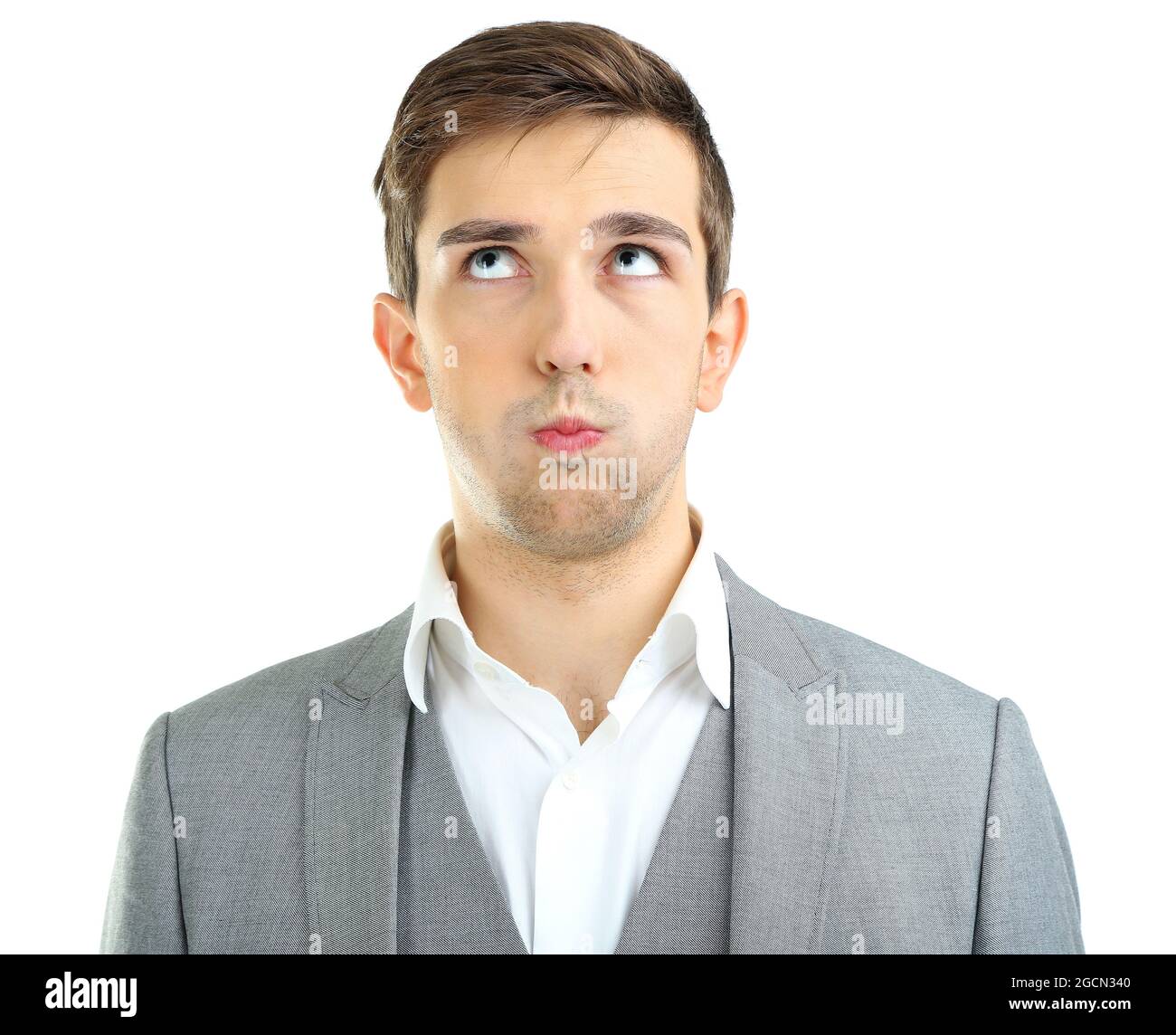 Young man isolated on white Stock Photo - Alamy