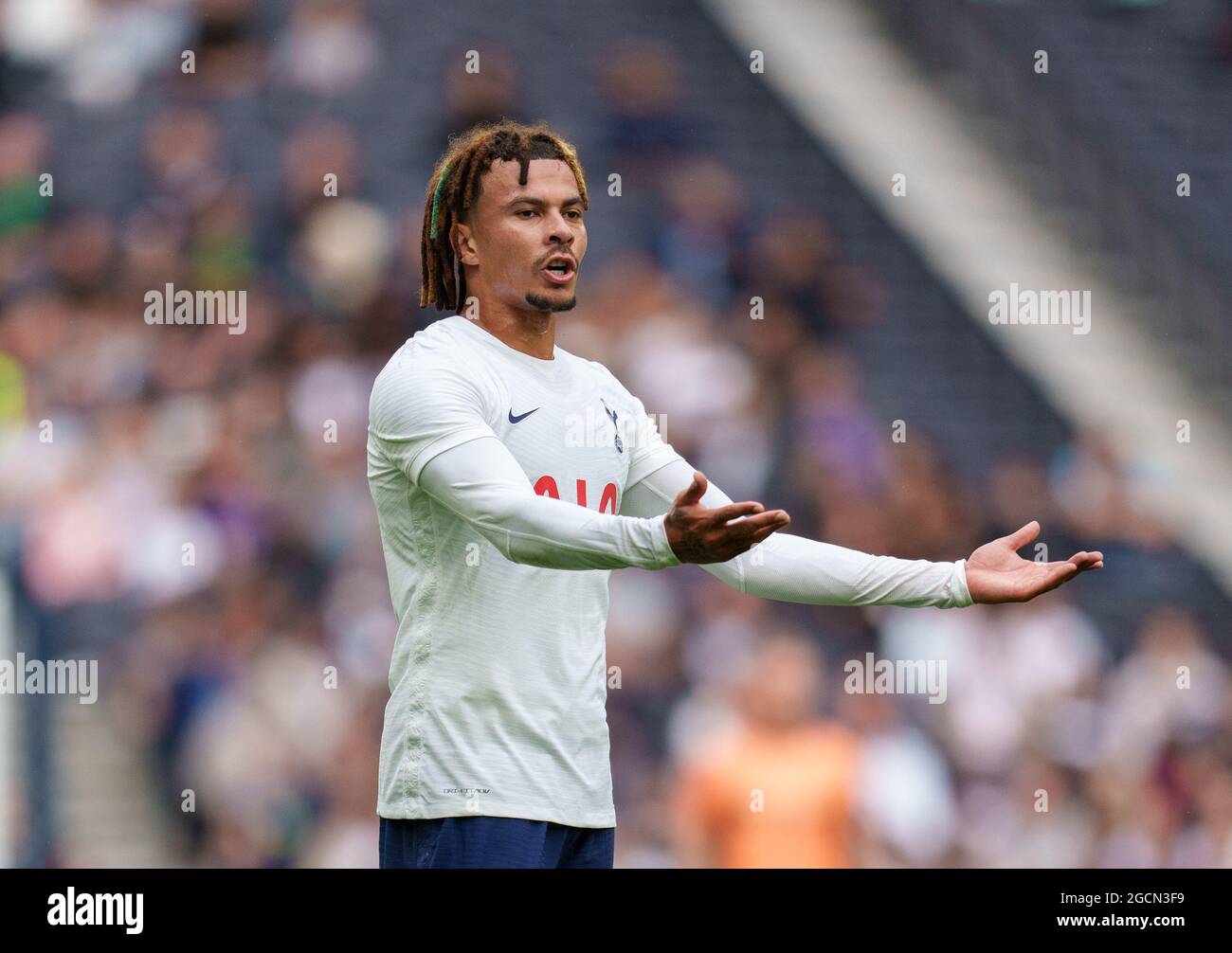 White Hart Lane, UK. 08th Aug, 2021. Dele Alli of Spurs during the 2021 ...