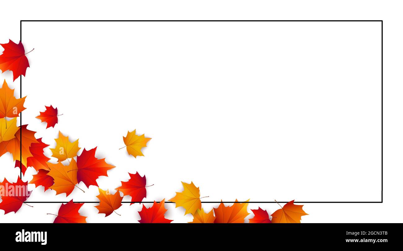 Vector background with red, orange, brown and yellow falling autumn ...