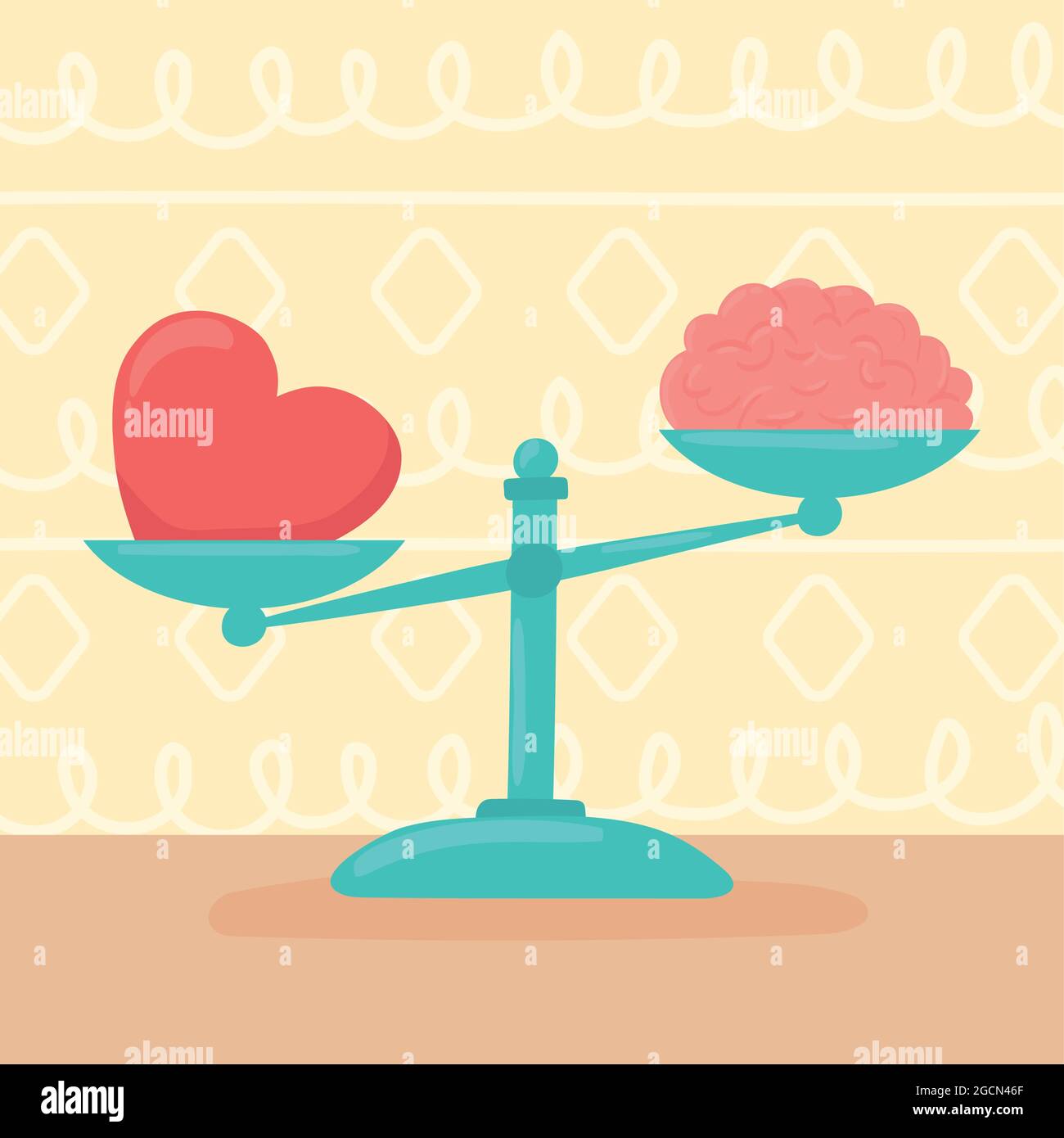 brain and heart on a scale Stock Vector Image & Art - Alamy
