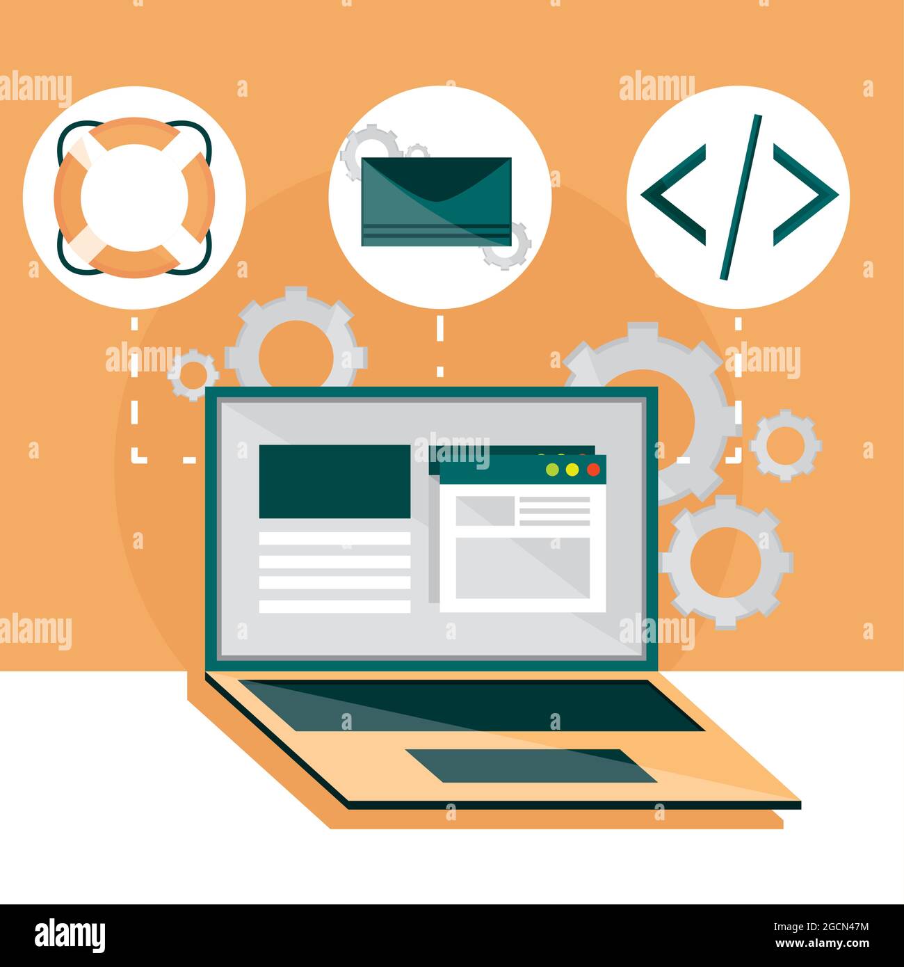 web design laptop Stock Vector Image & Art - Alamy