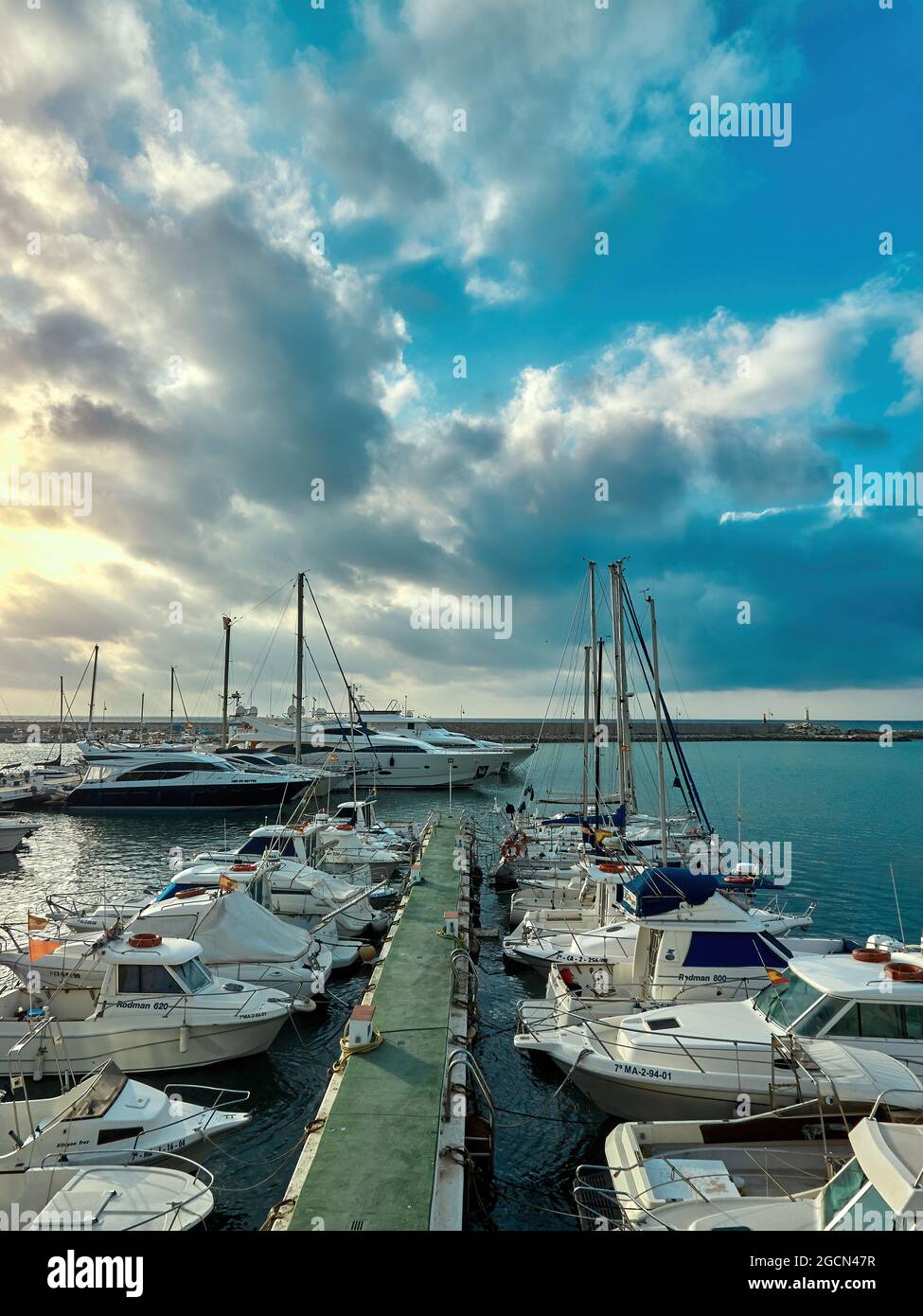 Estepona, Spain / Spain - March 2018: Port of Estepona full of boats ...