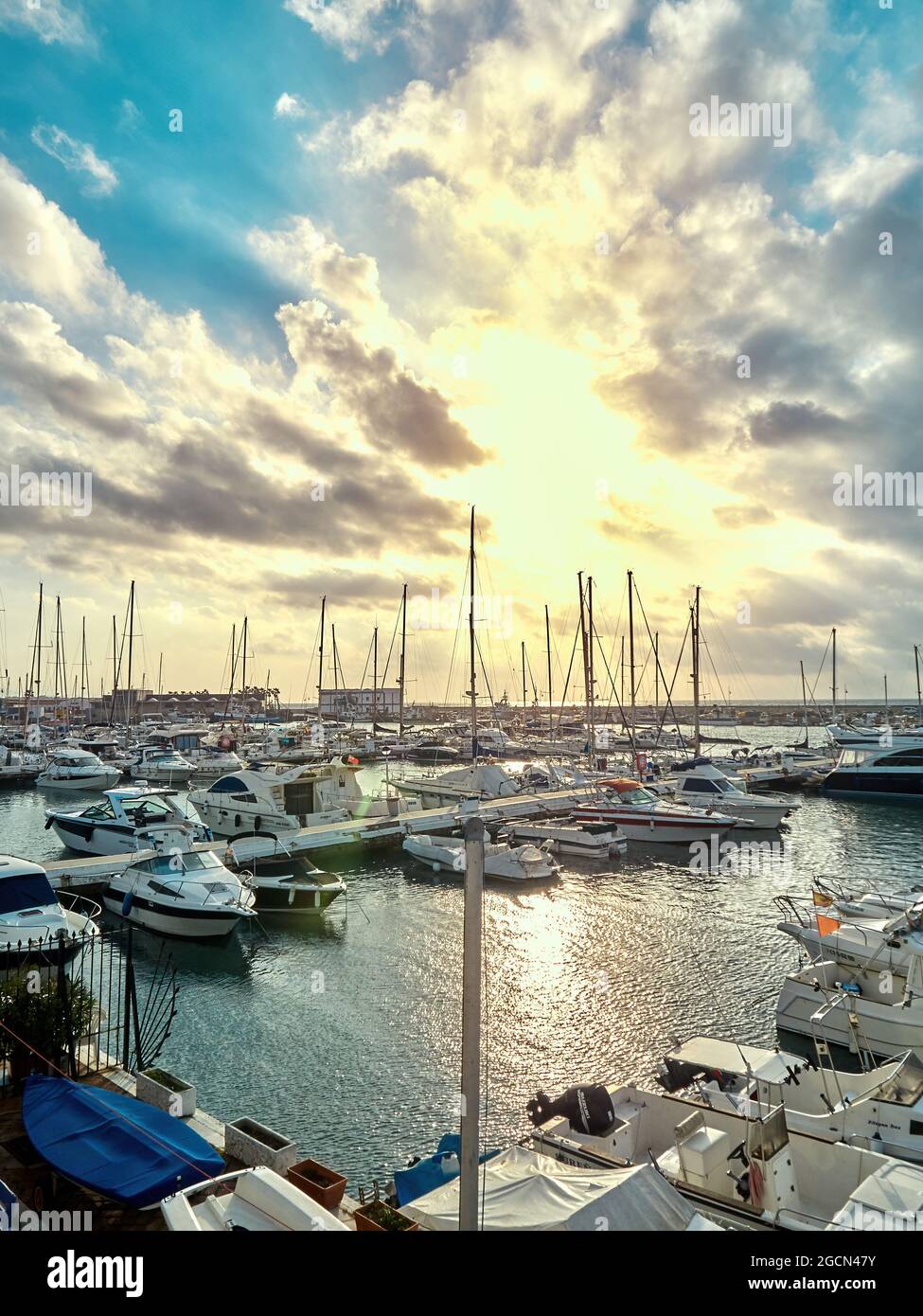 Estepona, Spain / Spain - March 2018: Port of Estepona full of boats ...