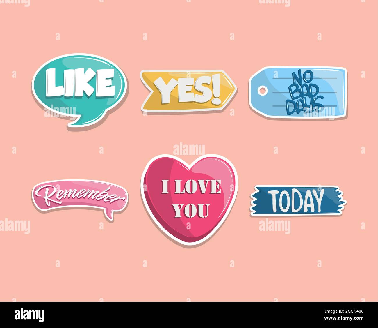 set of stickers Stock Vector Image & Art - Alamy