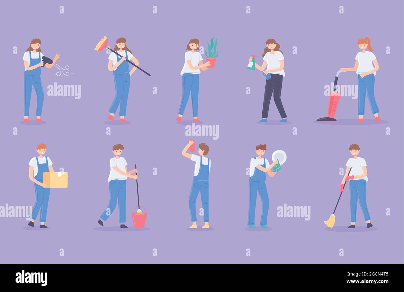 set of people doing housework Stock Vector Image & Art - Alamy