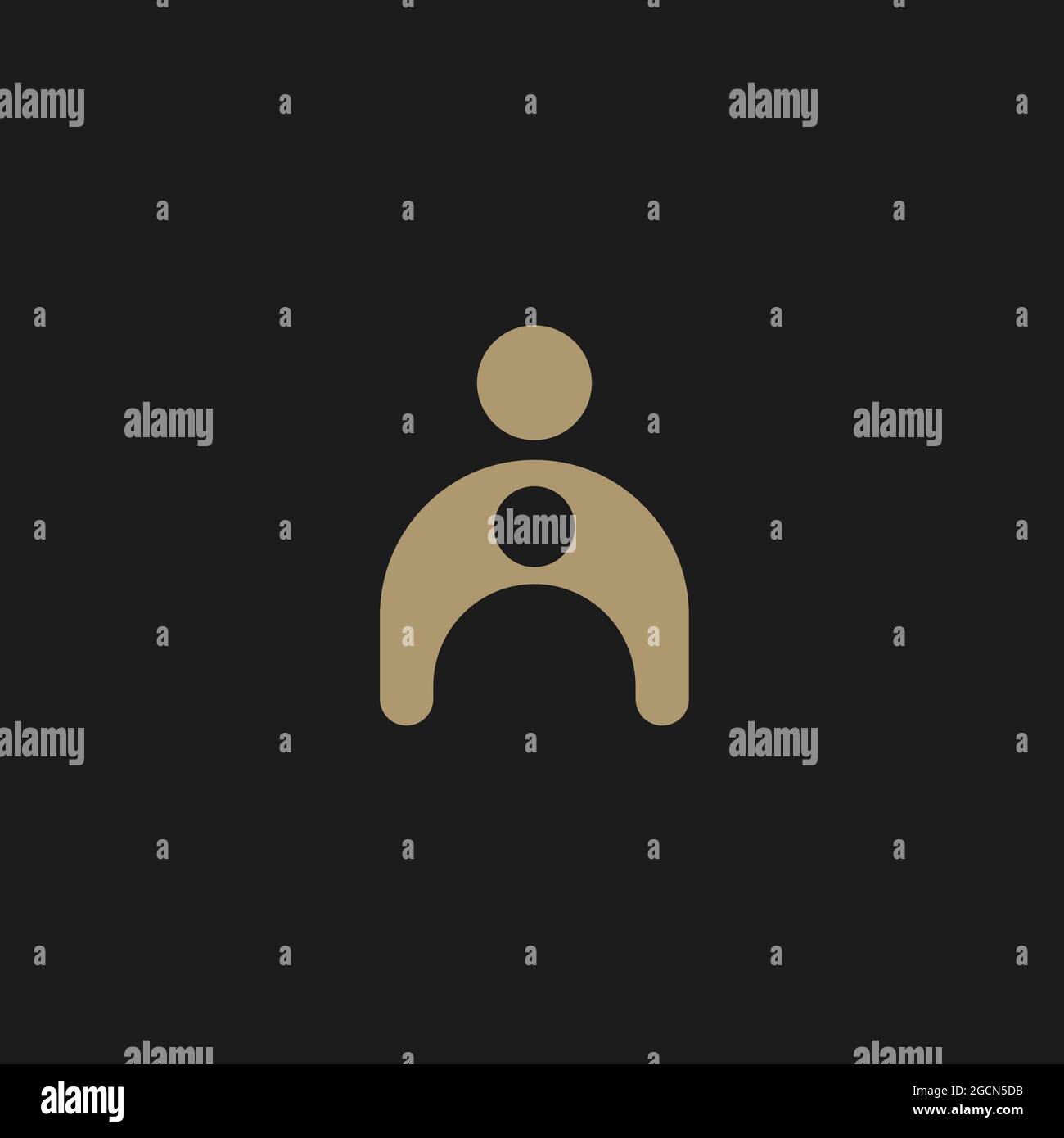 Orphanage logo. Man with child icon. Abstract silhouette vector ...