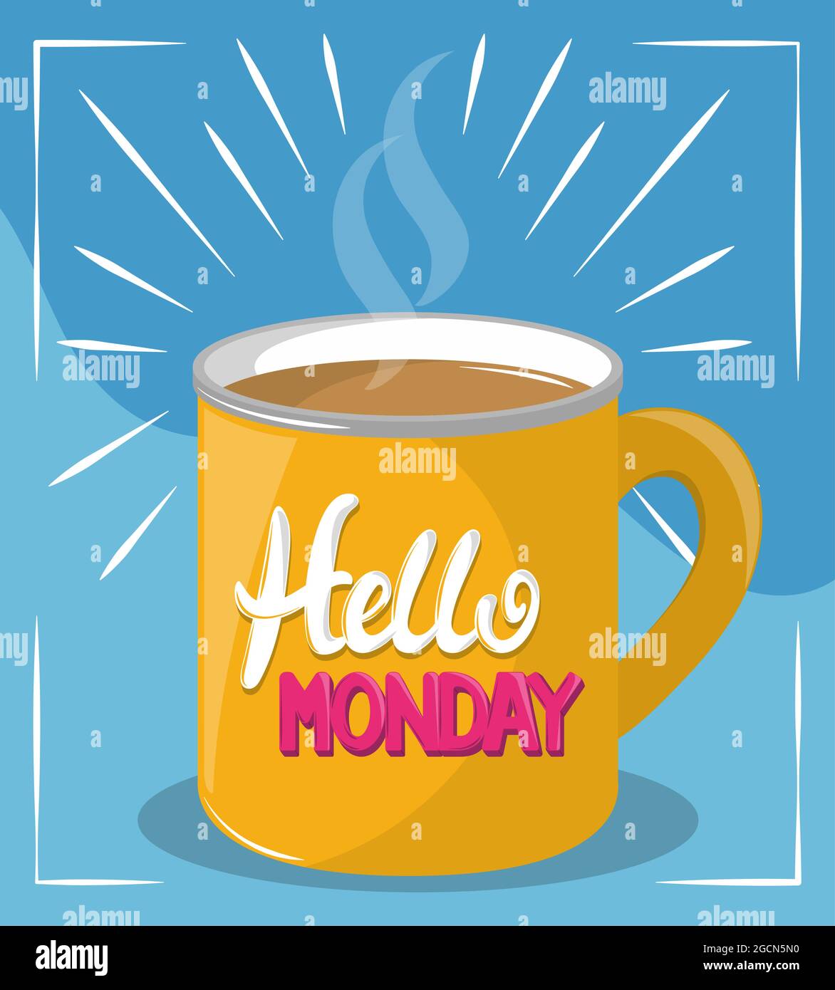 hello monday in cup text Stock Vector Image & Art - Alamy