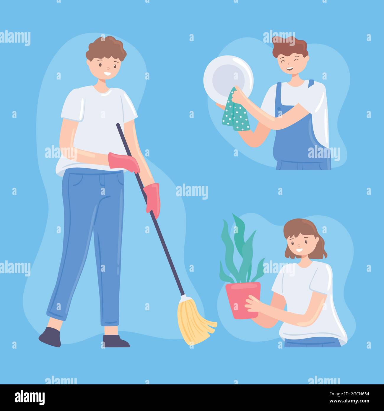 people doing cleaning Stock Vector Image & Art - Alamy