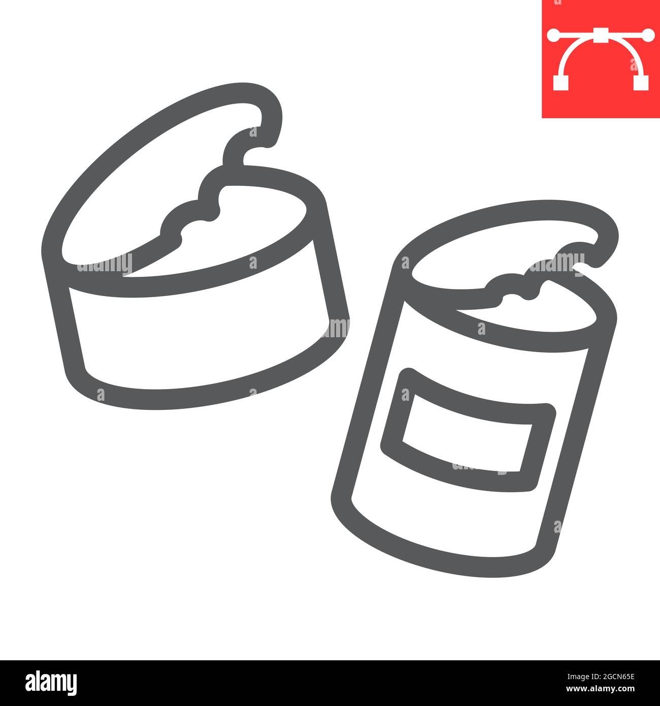 Can waste line icon, recycle and ecology, metal waste vector icon ...