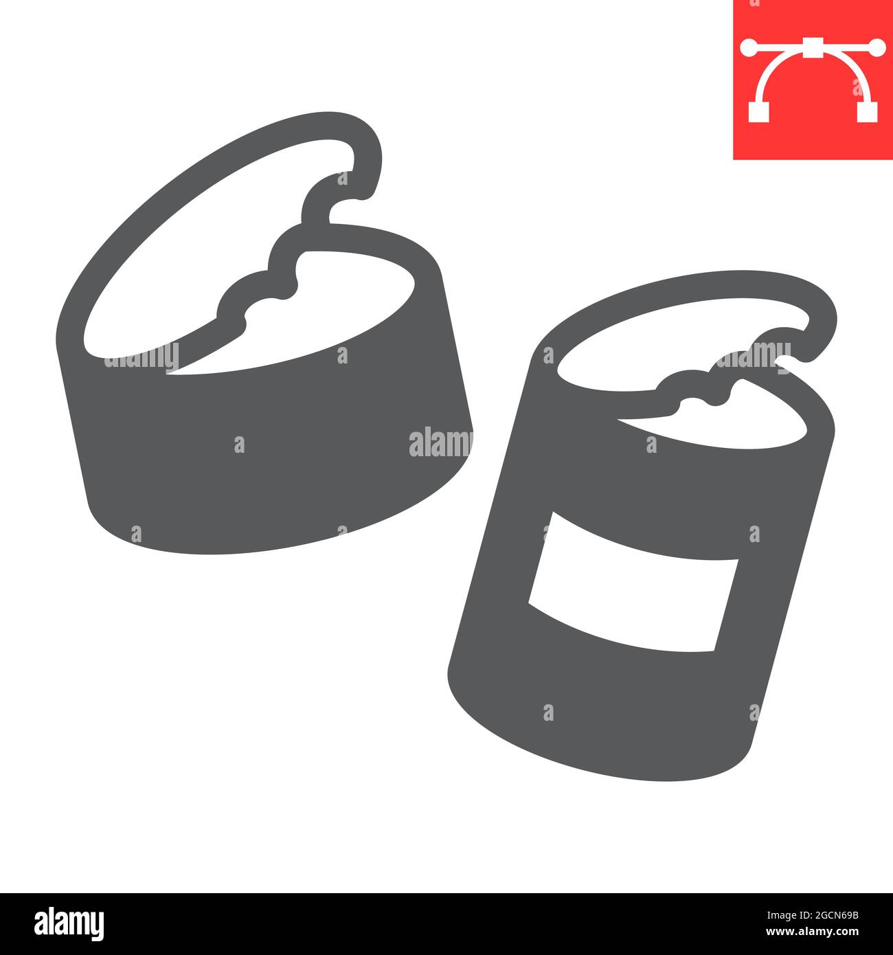 Can waste glyph icon, recycle and ecology, metal waste vector icon ...