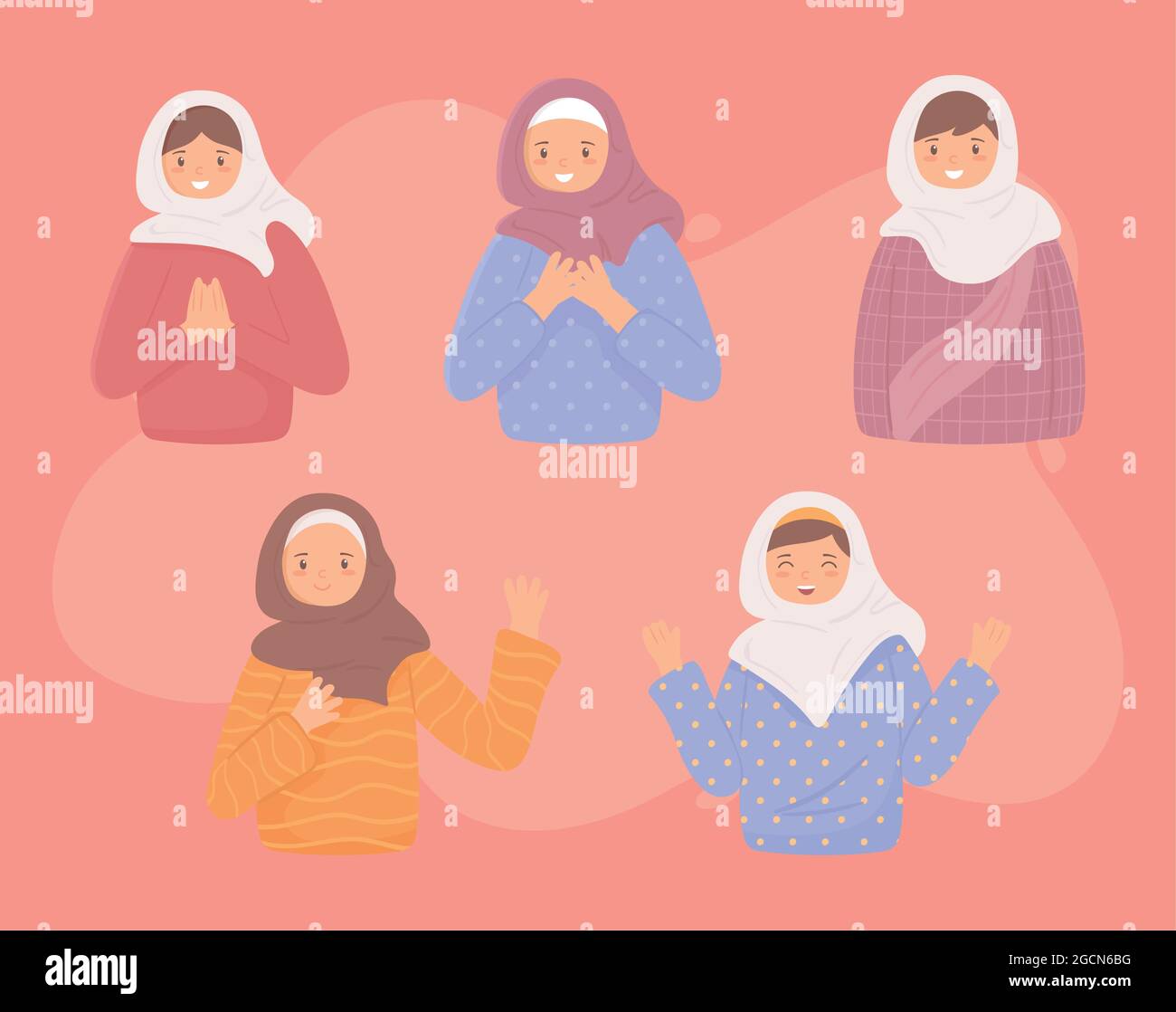 set of muslim women Stock Vector Image & Art - Alamy