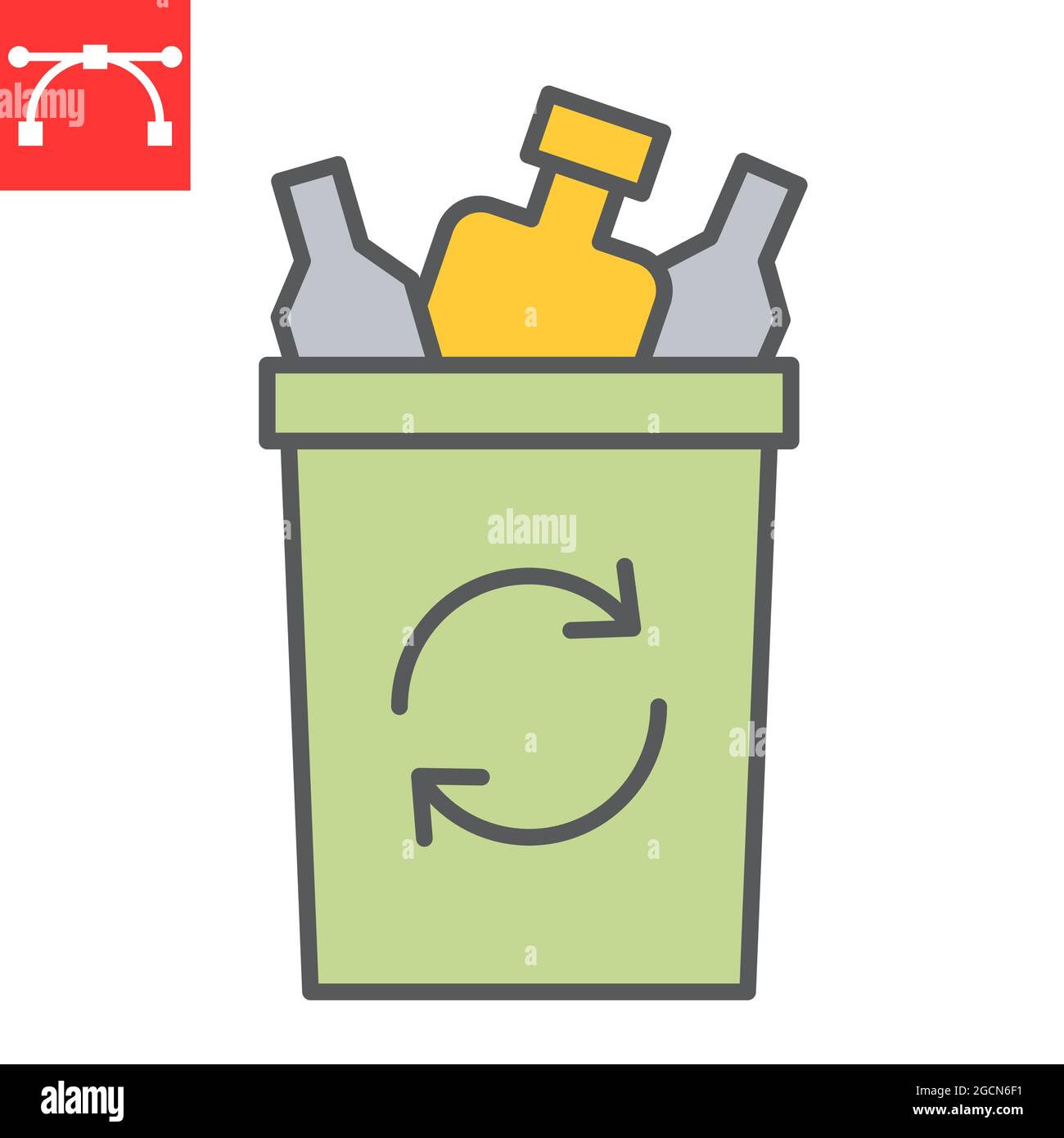 Plastic recycling waste color line icon, recycle and ecology, plastic ...