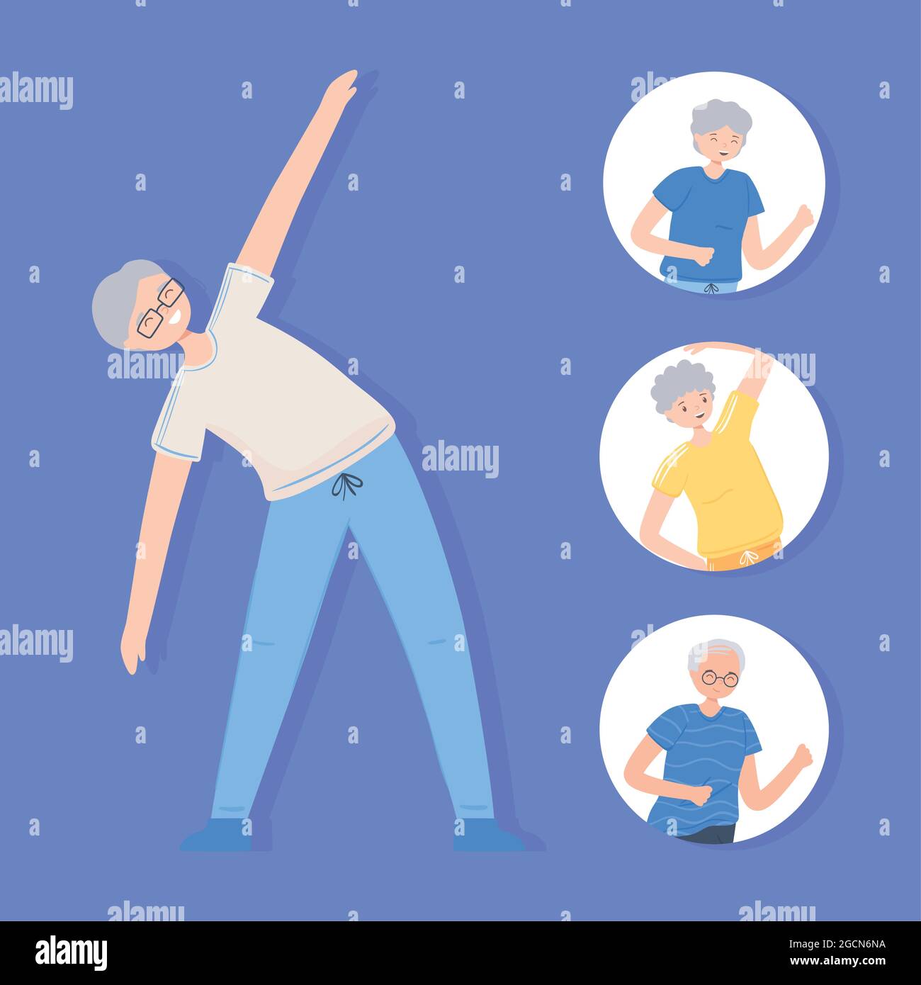old people making physical activity Stock Vector Image & Art - Alamy