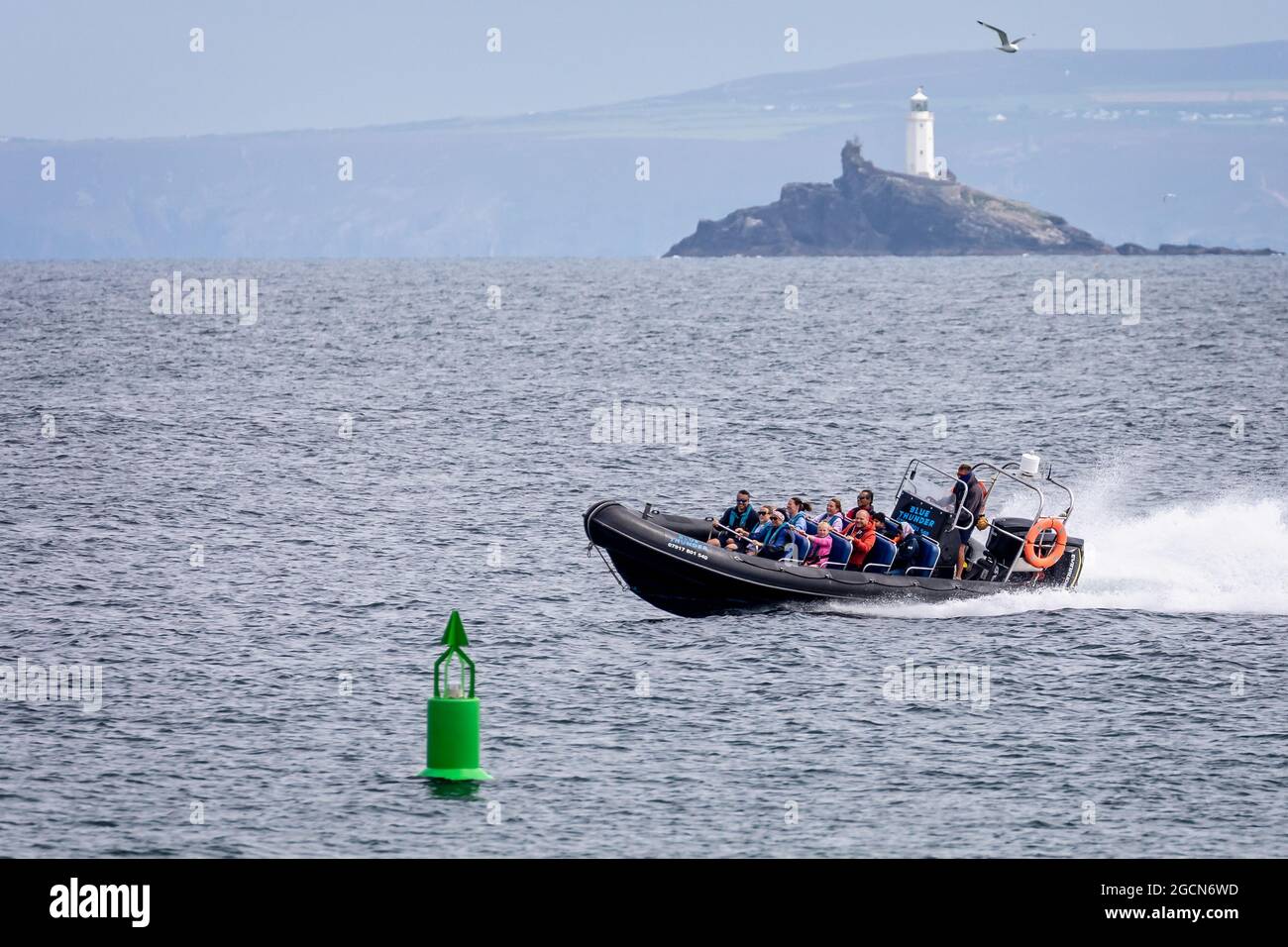 High speed ocean rib ride at St Ives, Cornwall, UK on 2 August 2021 ...