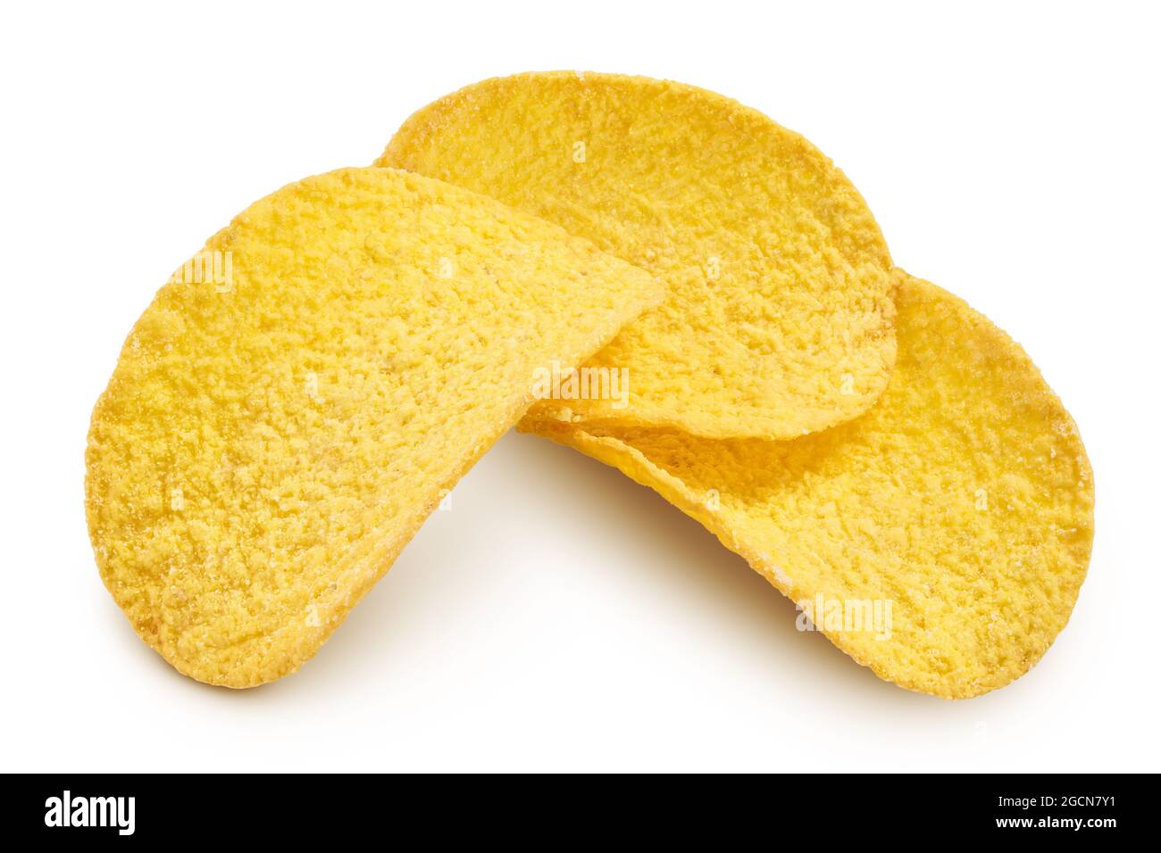 Potato chips isolated on white background with clipping path and full ...