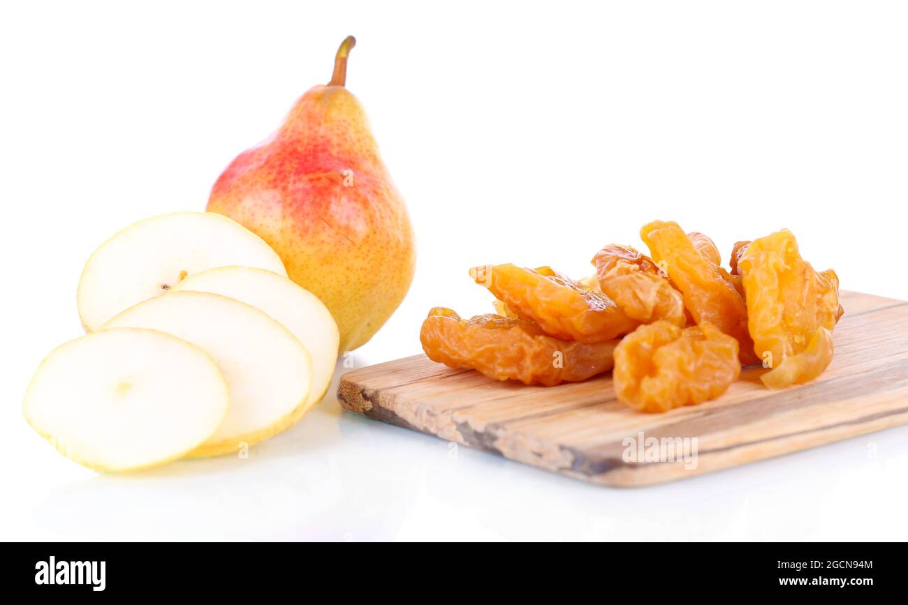Dried pears, isolated on white Stock Photo - Alamy