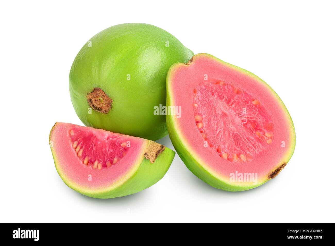 Guava fruit slices isolated on white background with clipping path and ...