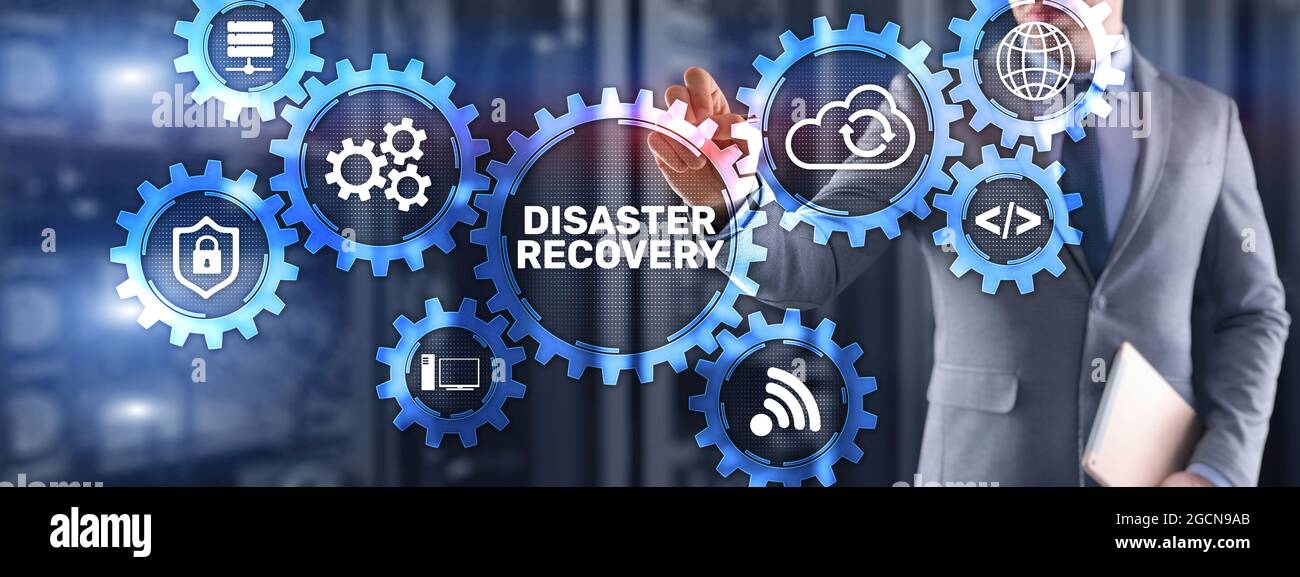 DIsaster recovery Backup Data protection. Internet technology concept ...
