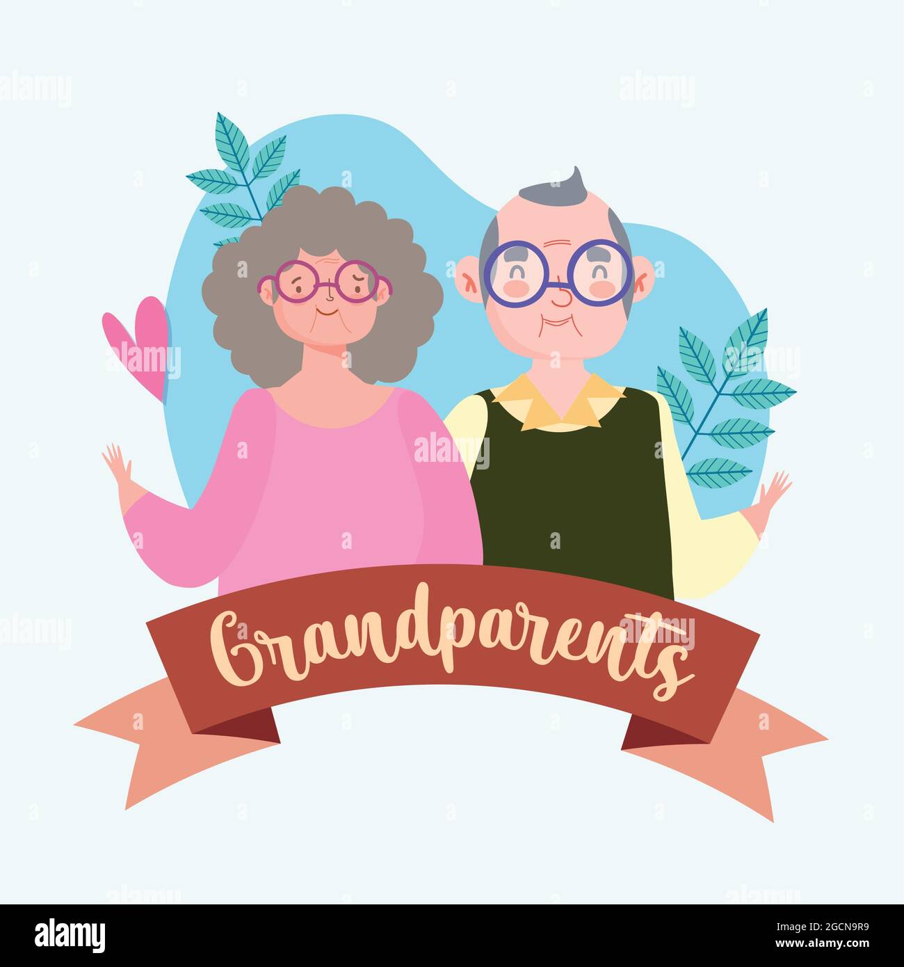 portrait cartoon grandparents Stock Vector Image & Art - Alamy