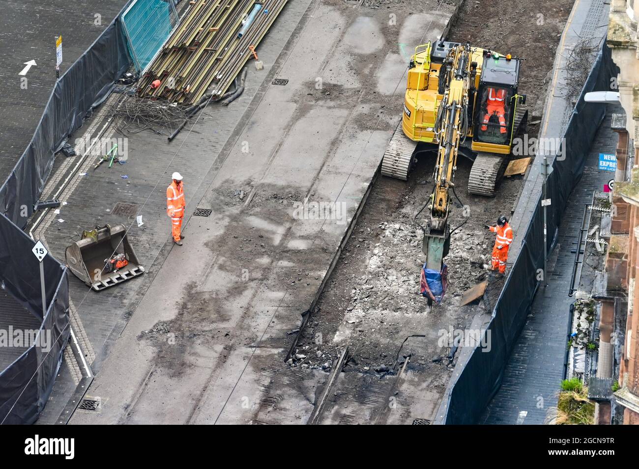 Birmingham, England - August 2021: Aerial view of a mechanical ...