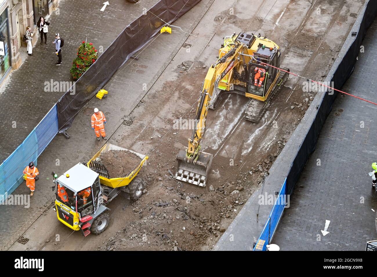 Birmingham, England - August 2021: Aerial view of a mechanical ...