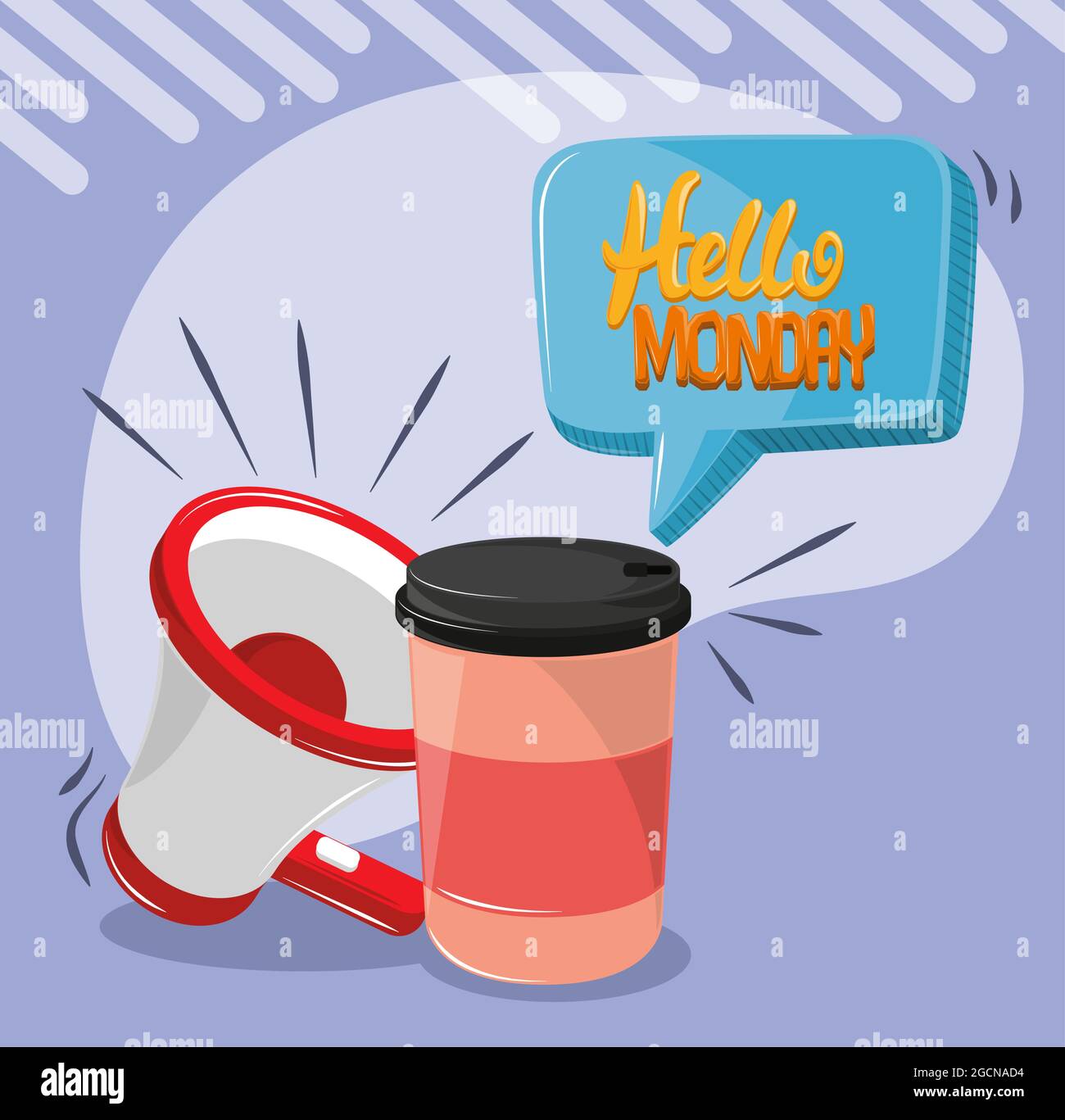 Coffee cup lettering hello Stock Vector Images - Alamy