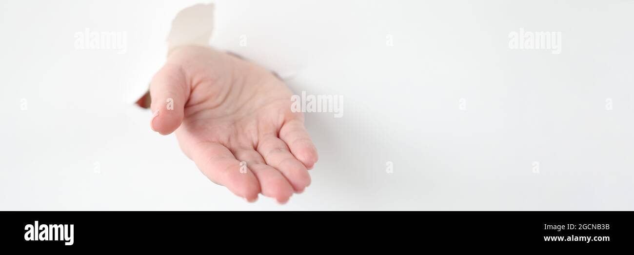 Woman reaches out hand hi-res stock photography and images - Alamy