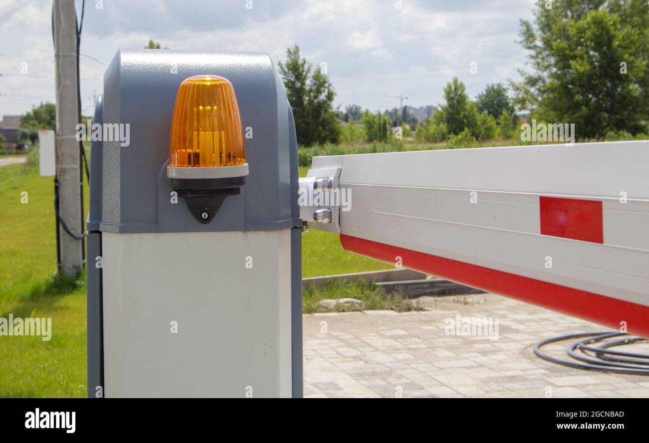 Close the gate. Automatic security system. Automatic entry system ...