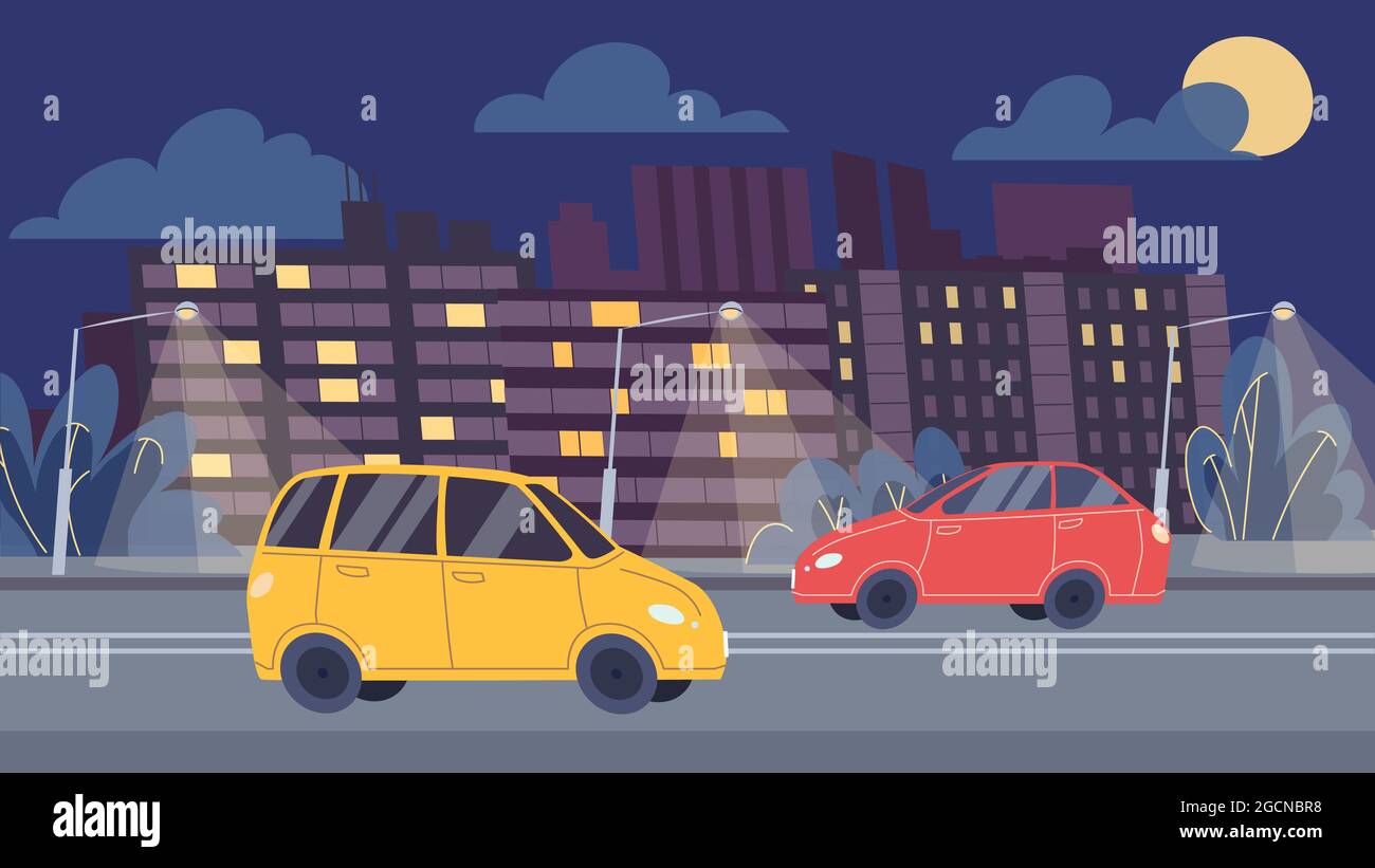 Cars In Traffic Cartoon