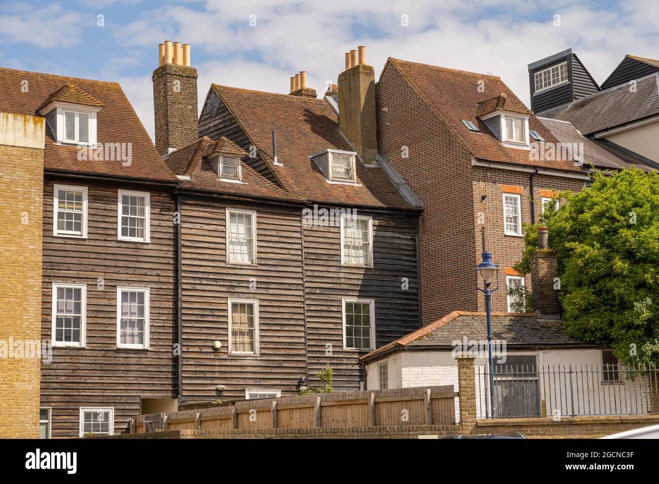 The backs of the houses on High St Gravesend in the Heritage Quarter ...
