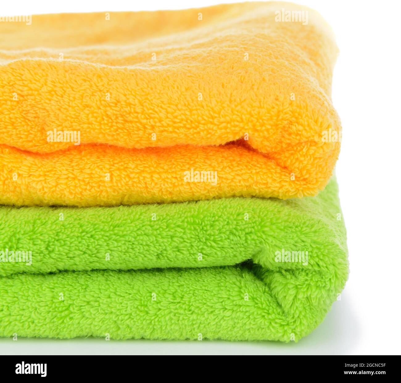 Bright towels isolated on white Stock Photo - Alamy