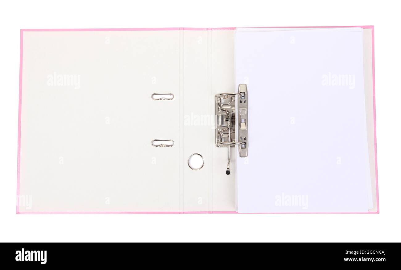 Open file folder isolated on white Stock Photo - Alamy