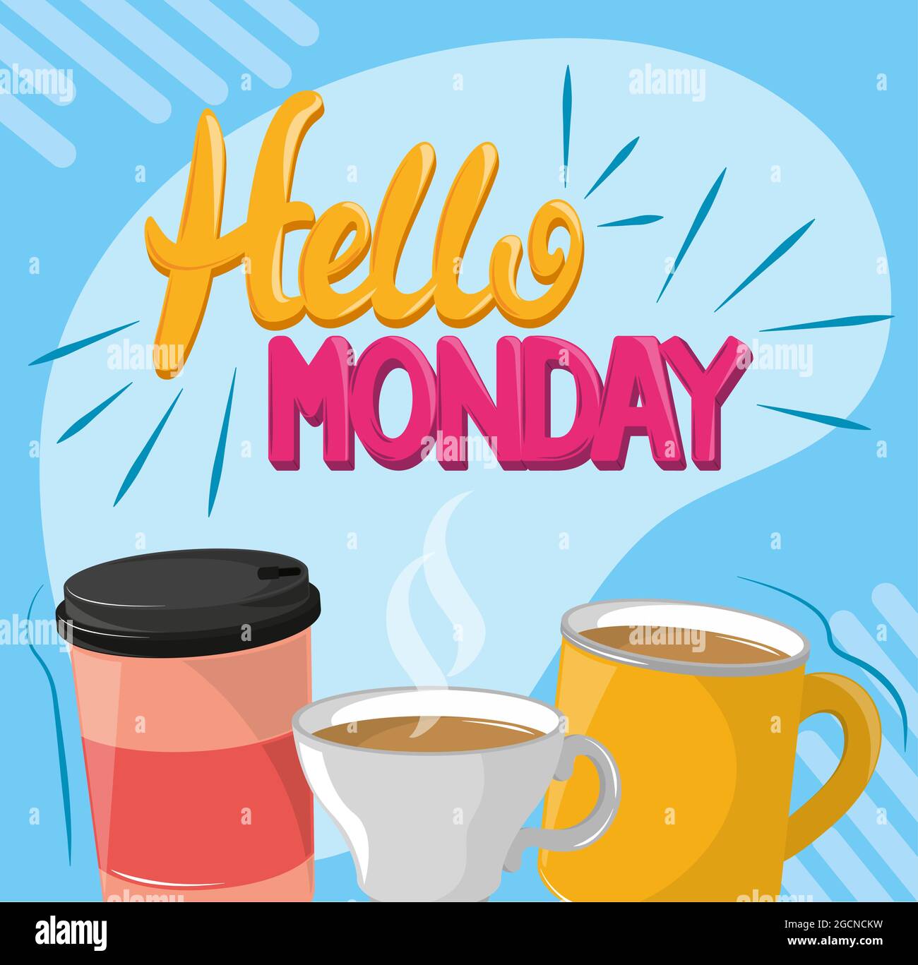 hello monday card Stock Vector Image & Art - Alamy