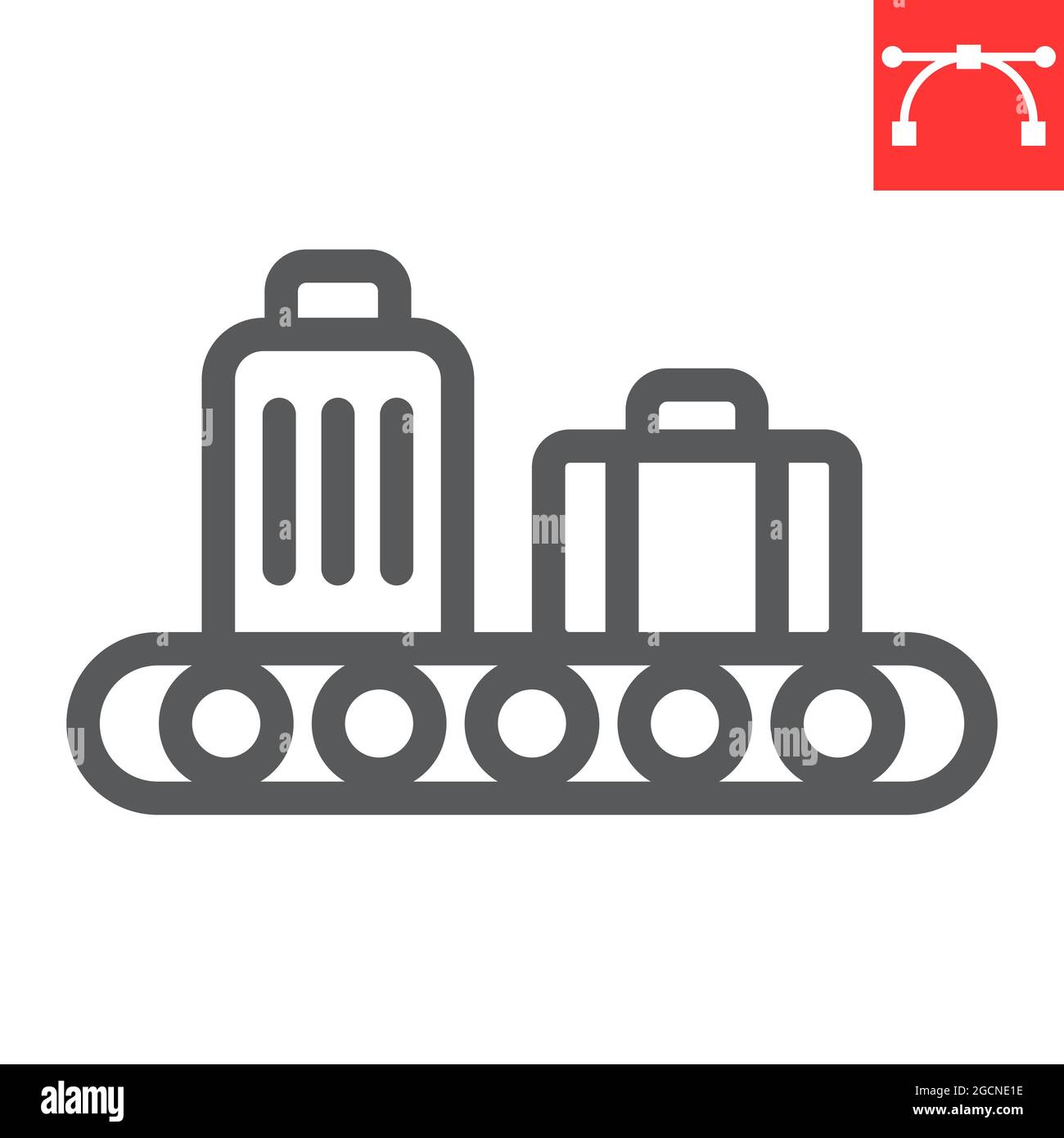 Baggage claim line icon, airport and luggage, baggage claim vector icon ...