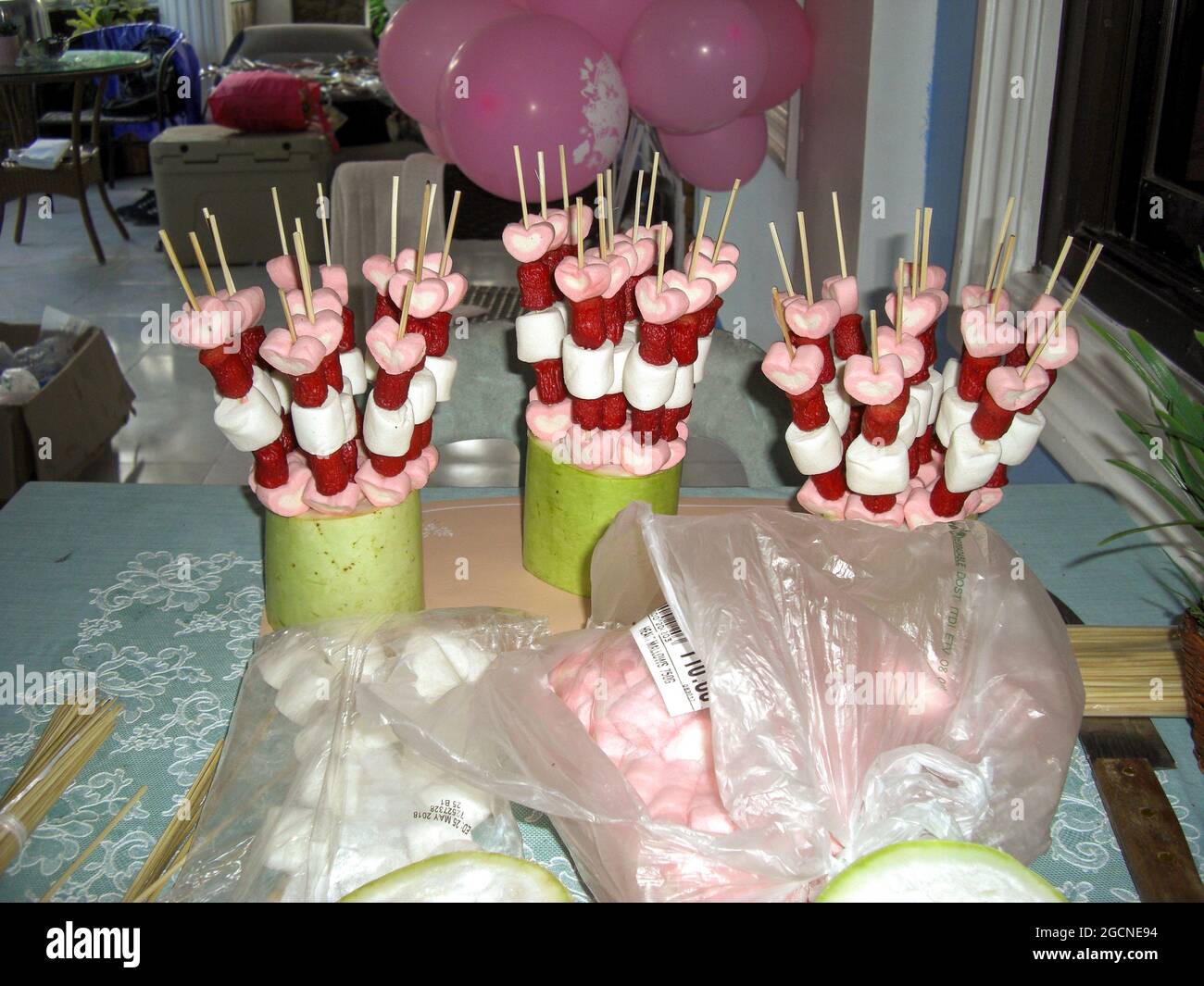 Tasty sweets on a stick for a birthday party 20.11.2017 Stock Photo - Alamy