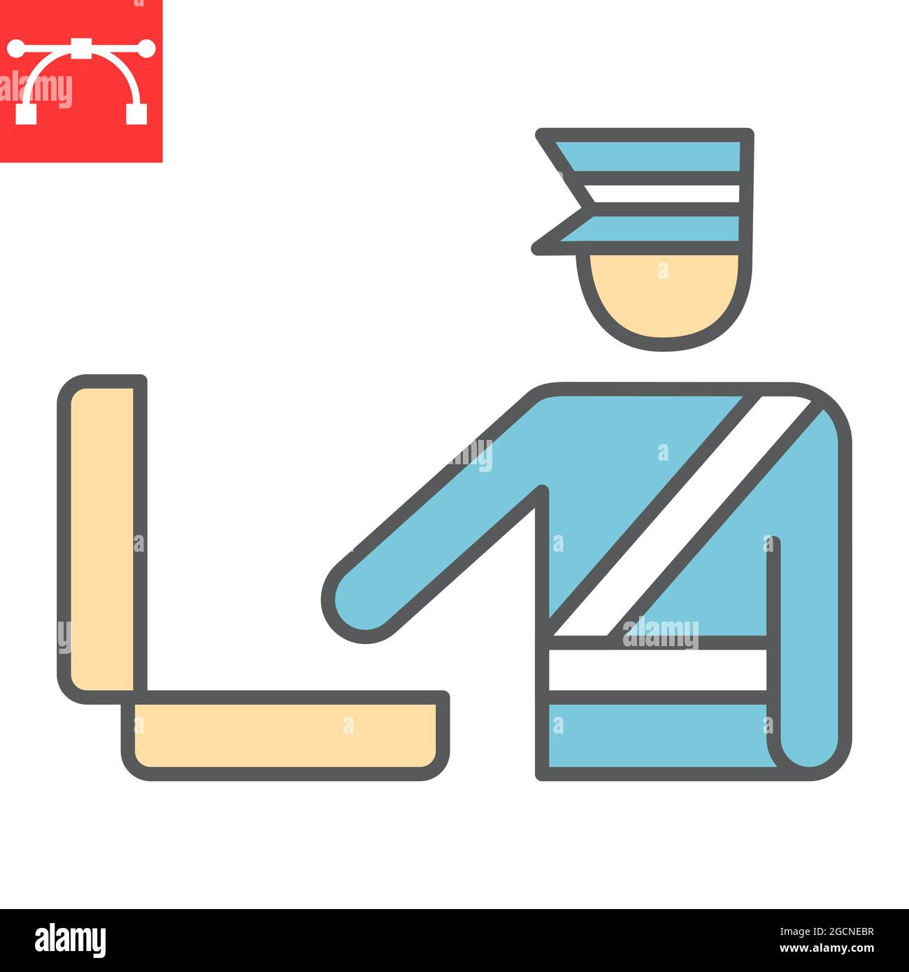 Customs inspection color line icon, security checkpoint and airport ...