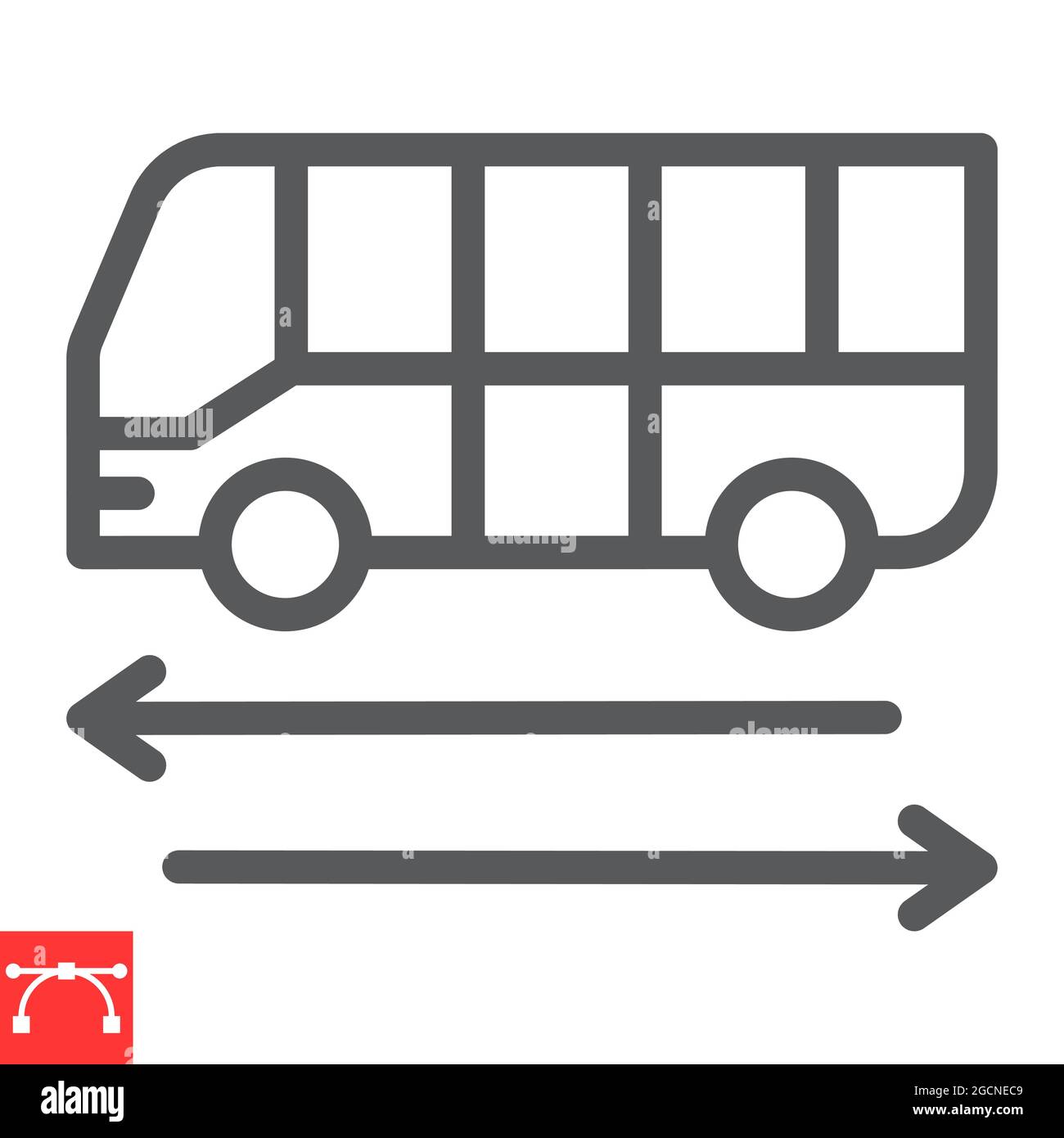 Shuttle bus line icon, travel and airport, bus vector icon, vector ...