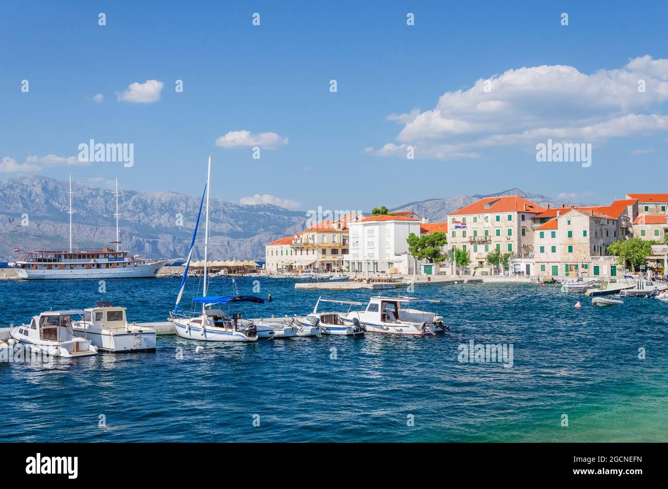 Picturesque bay and the old town of Postira. Postira lies on the ...