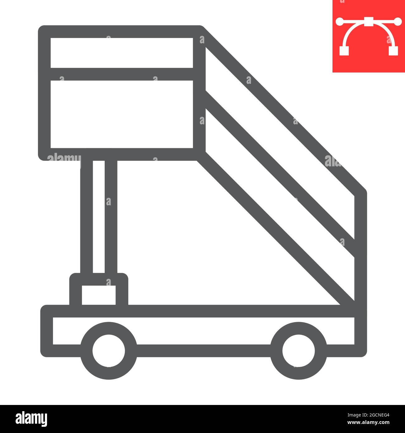 Airport ladder line icon, transport and airport, plane ladder vector ...