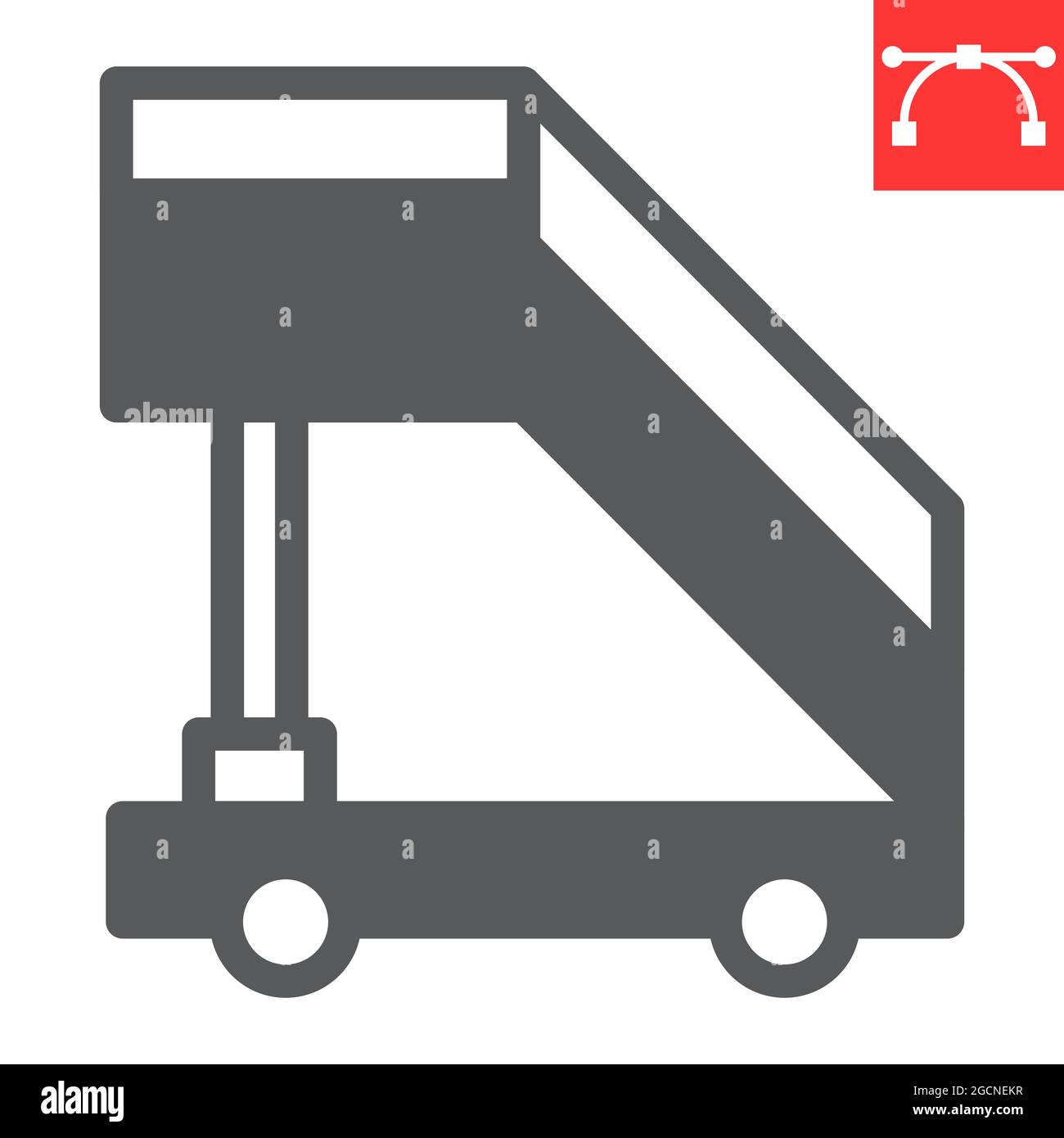 Airport ladder glyph icon, transport and airport, plane ladder vector ...