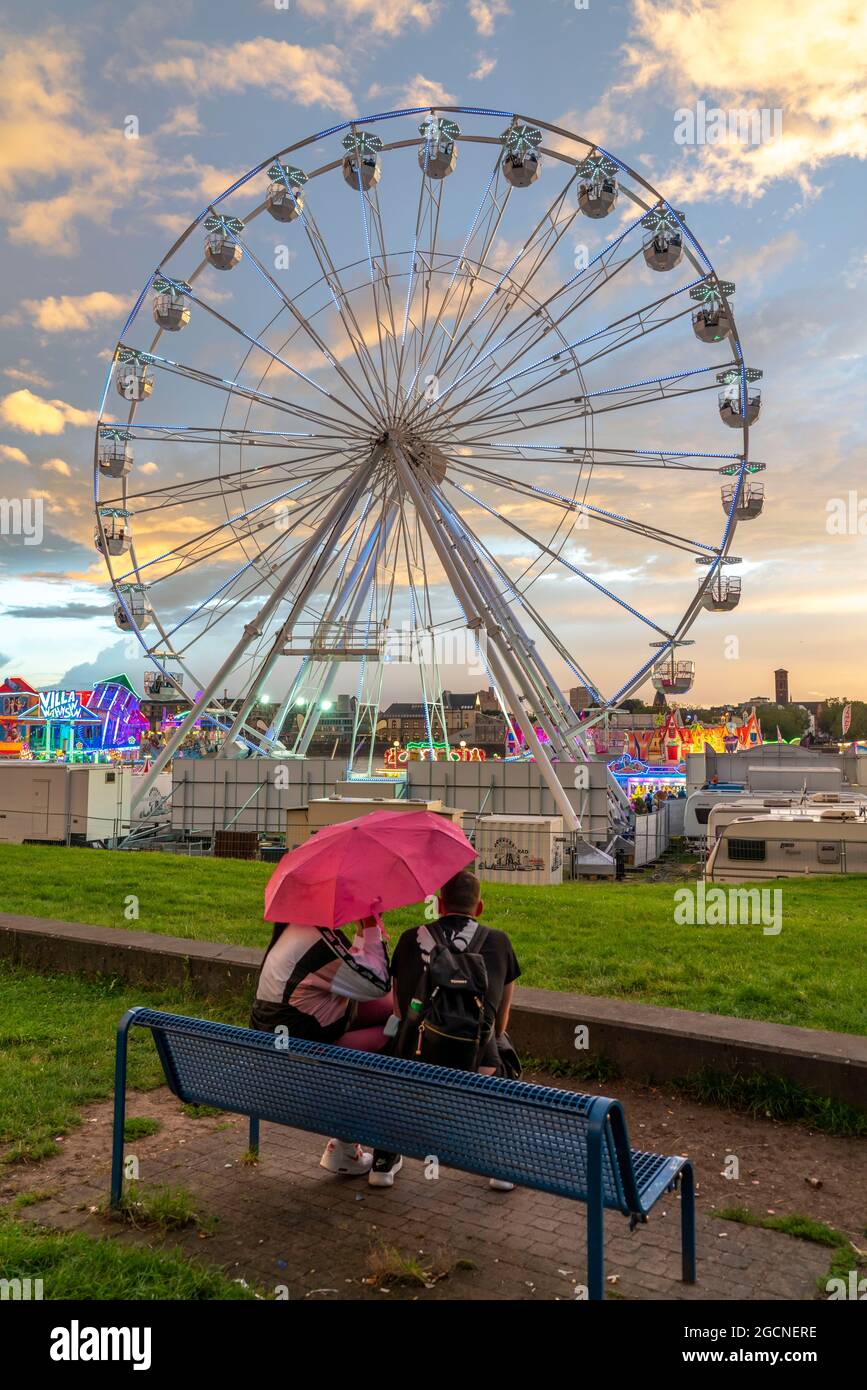 Kirmes Happy Colonia, Corona-compliant funfair at the Deutzer Werft, on ...