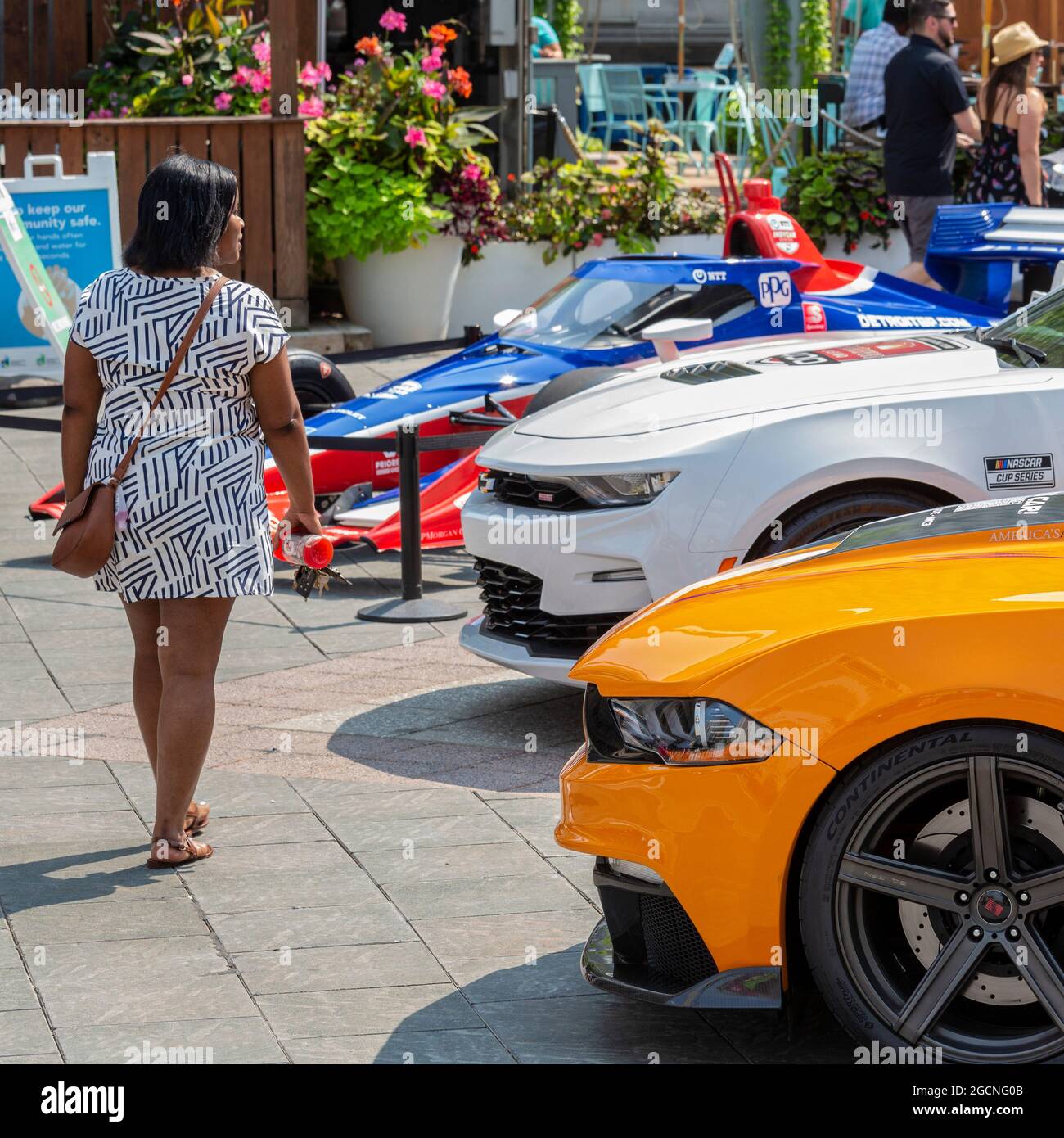 Detroit, Michigan - Racing cars on display at the Motor City Car Crawl ...