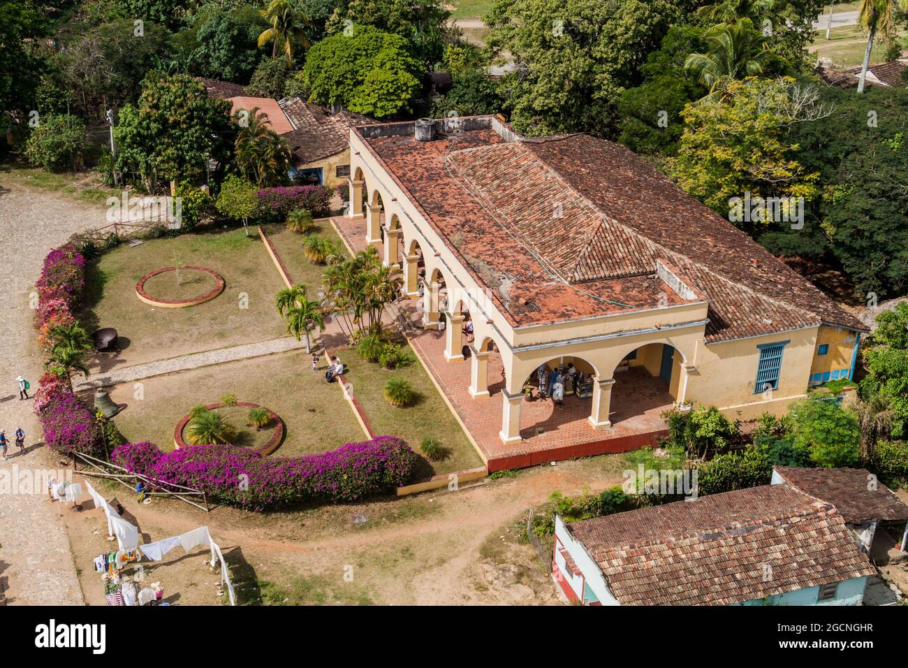 MANACA IZNAGA, CUBA - FEB 9, 2016: Former colonial mansion in Manaca ...