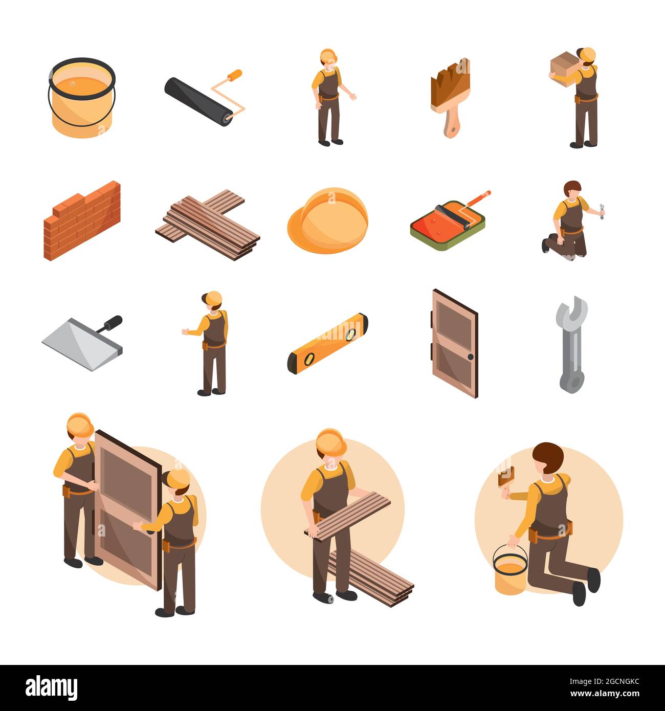 isometric home painting set Stock Vector Image & Art - Alamy