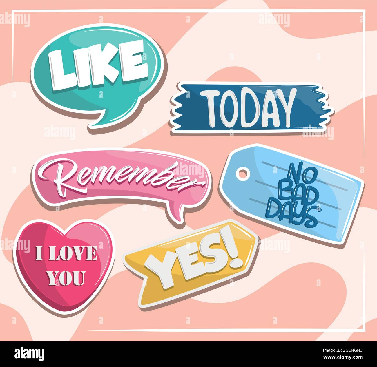 set of stickers with messages Stock Vector Image & Art - Alamy