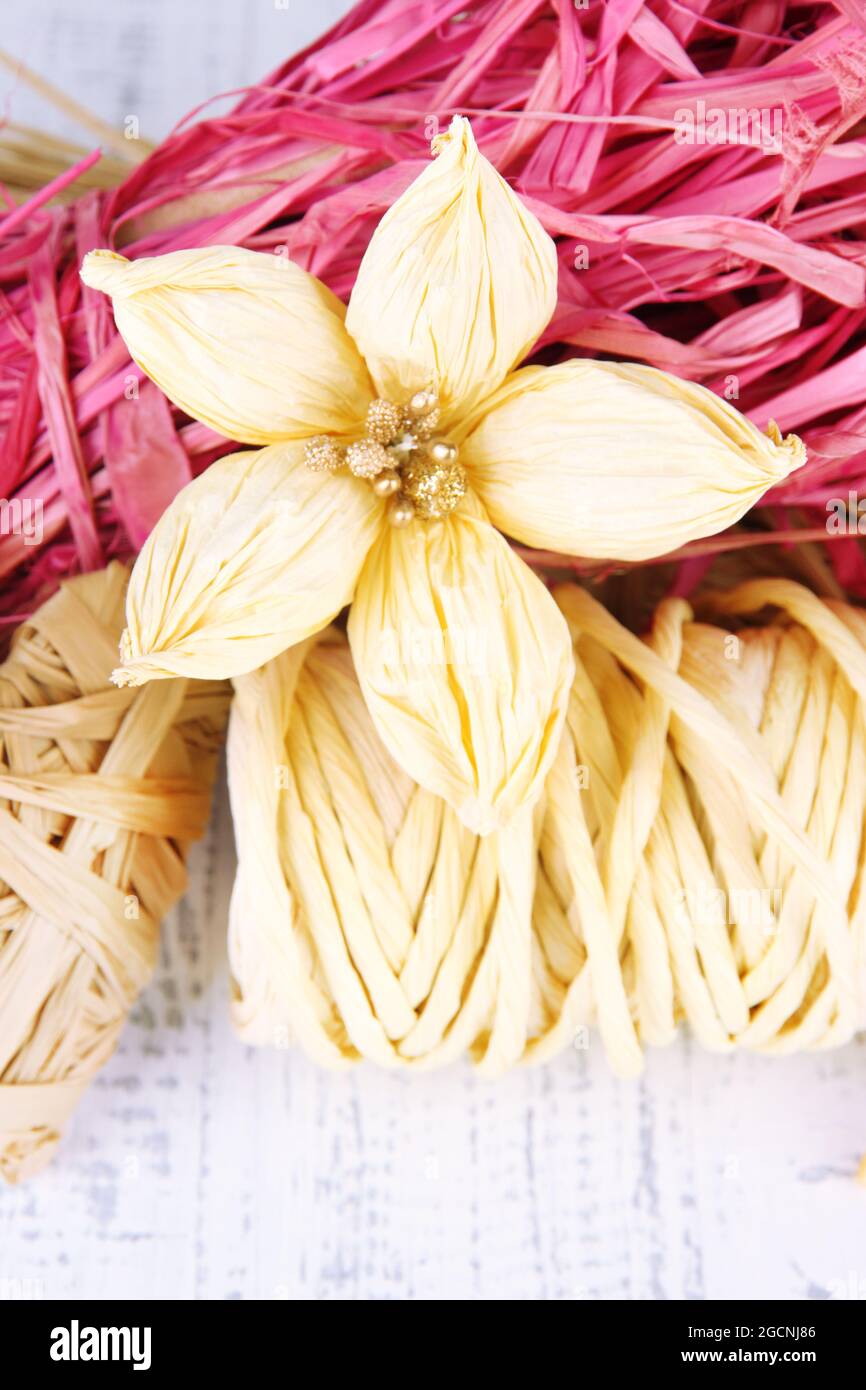 Decorative straw for hand made and flower of straw Stock Photo - Alamy