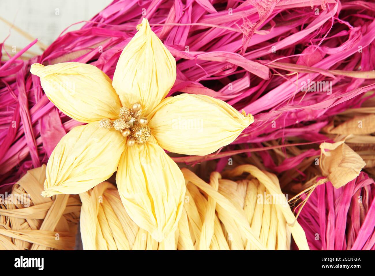 Decorative straw for hand made and flower of straw Stock Photo - Alamy